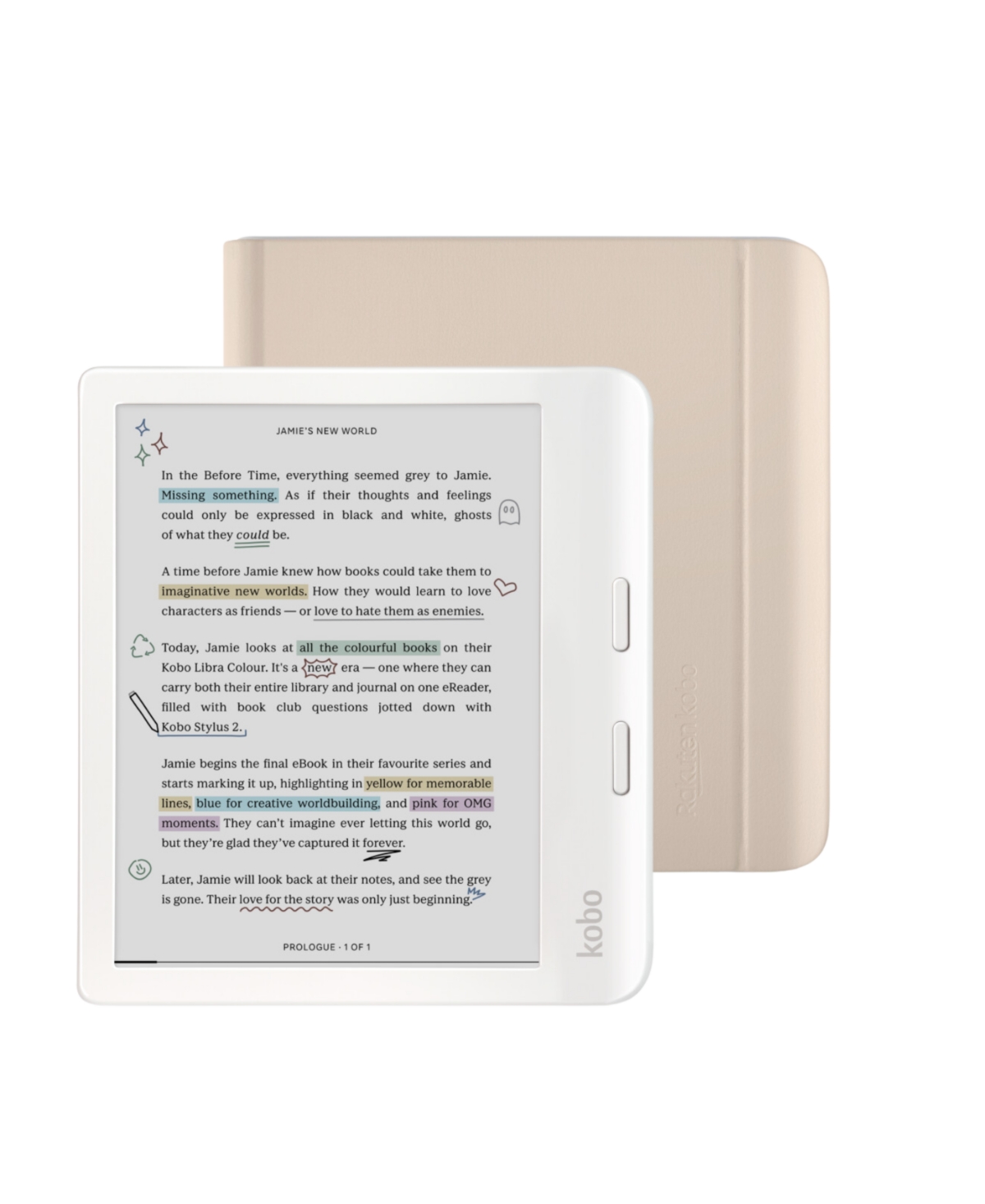 Click here for Kobo Libra Colour eReader with Sand Notebook Sleep... prices
