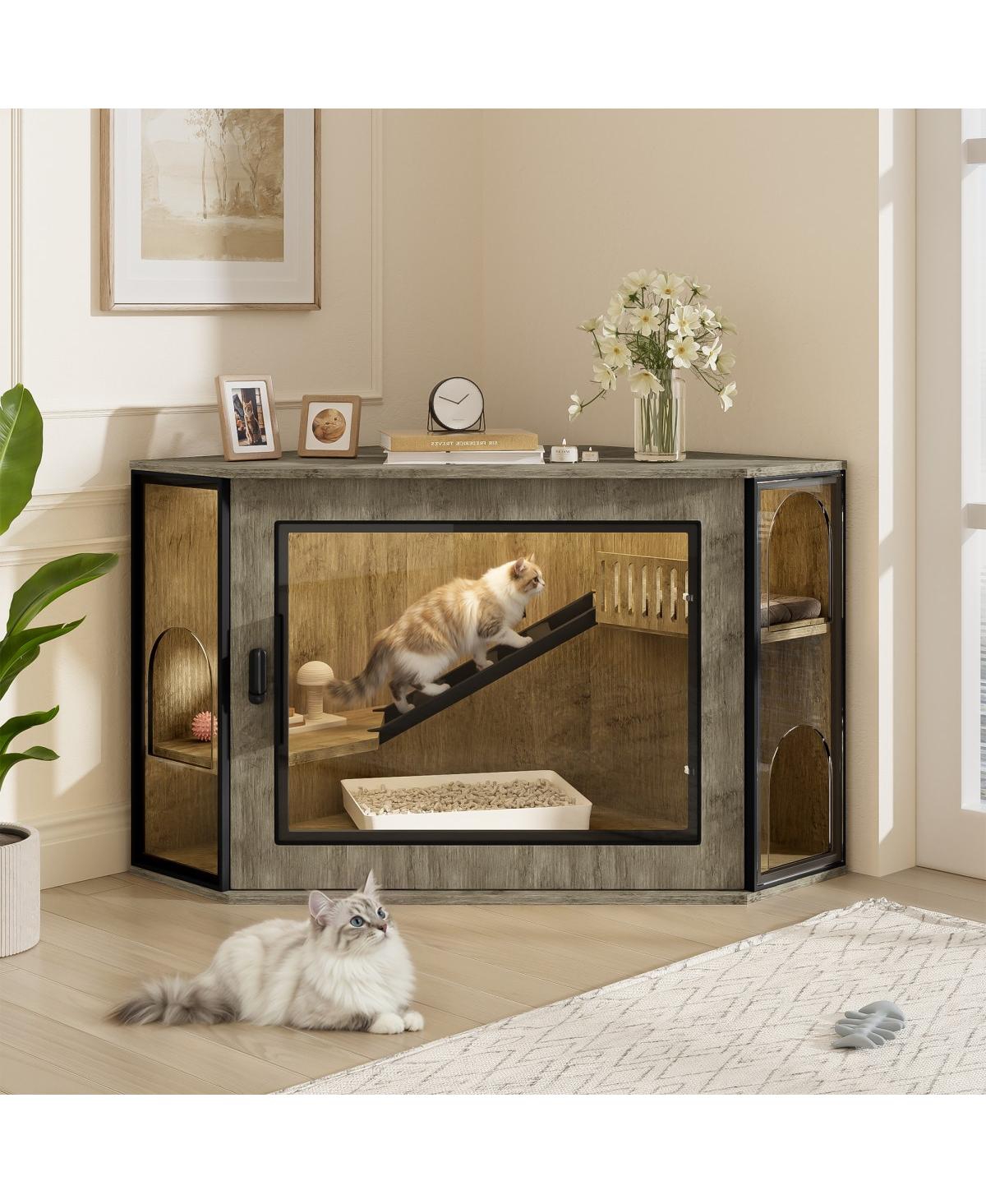 Click here for 6thdruple 48Corner Cat Litter Box Enclosure  Moder... prices