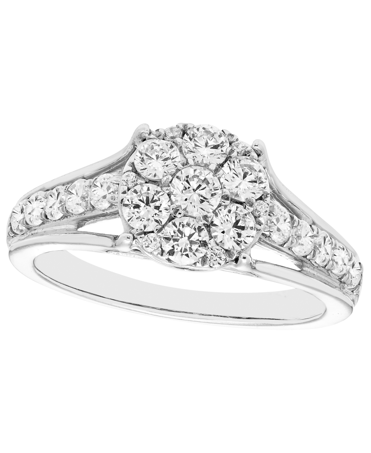 Click here for Macys Diamond Cluster Ring (1 ct. t.w.) in 10k Whi... prices