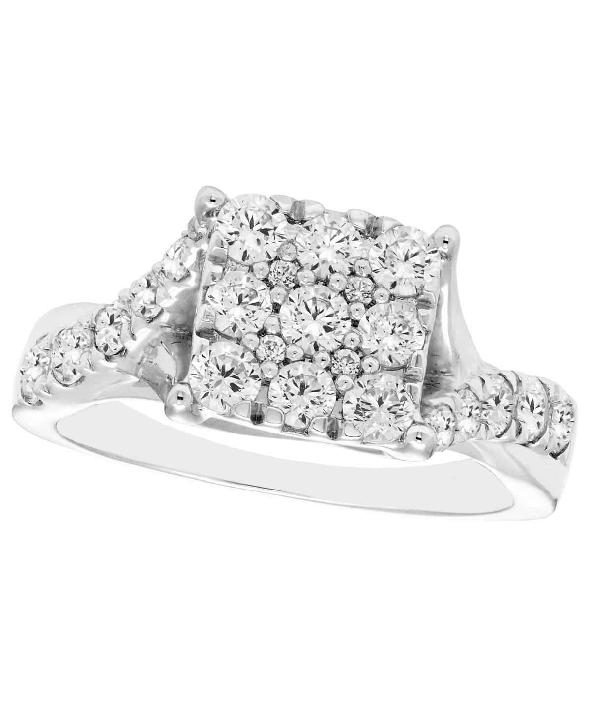 Click here for Macys Diamond Cluster Ring (1 ct. t.w.) in 10k Whi... prices