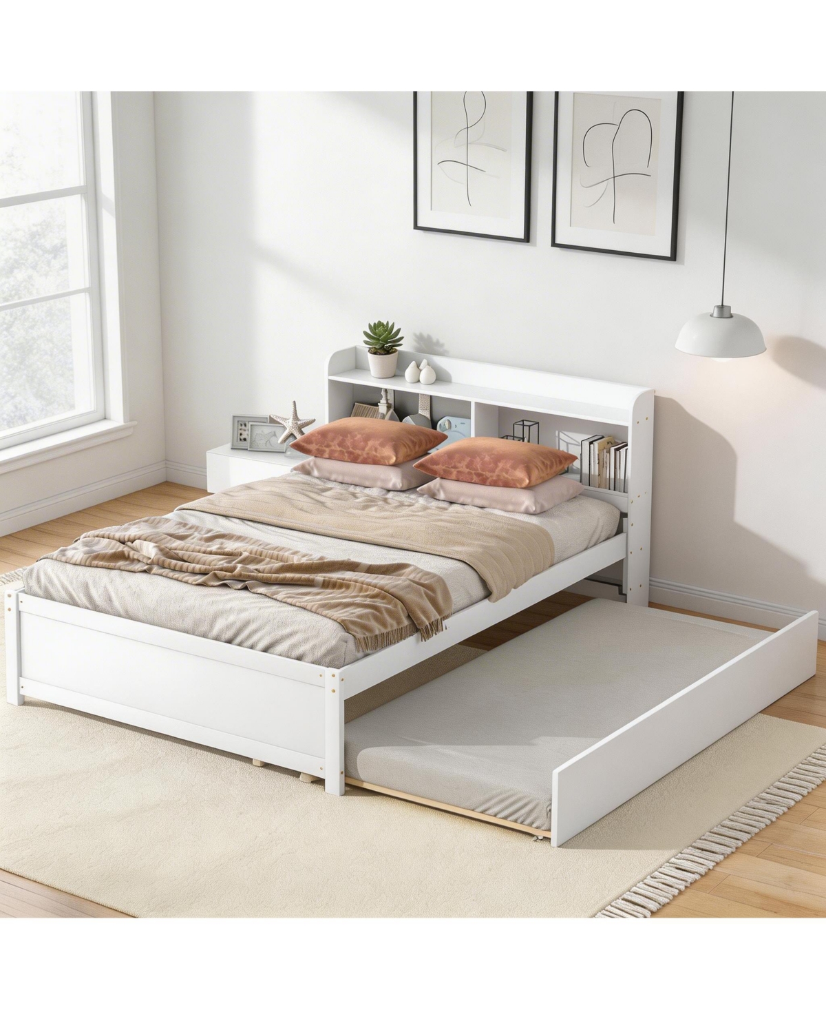 Click here for Sailvan Full Size Platform Bed with Trundle and St... prices