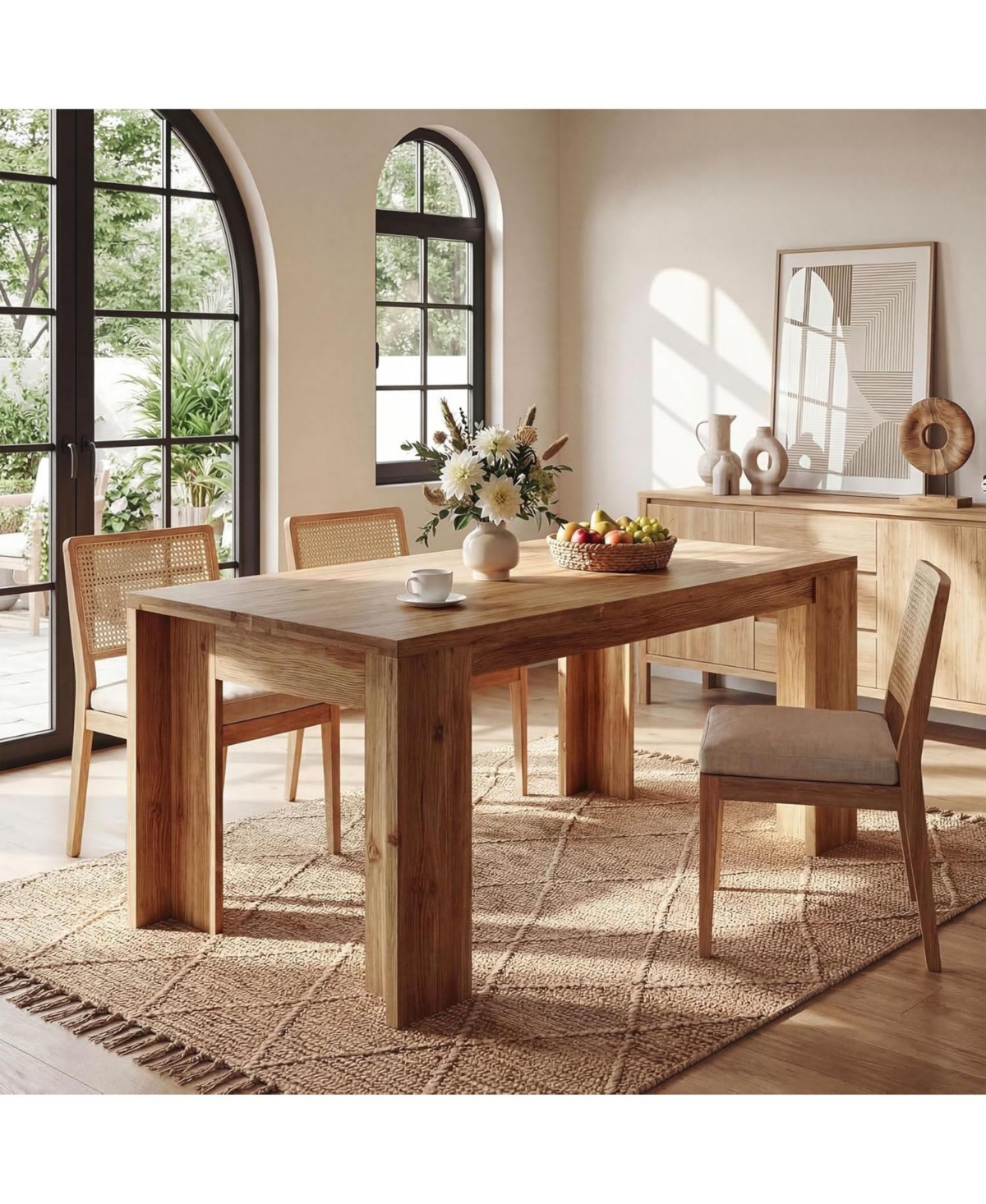Click here for Tribesigns 63 Inches Solid Wood Dining Table for 4... prices