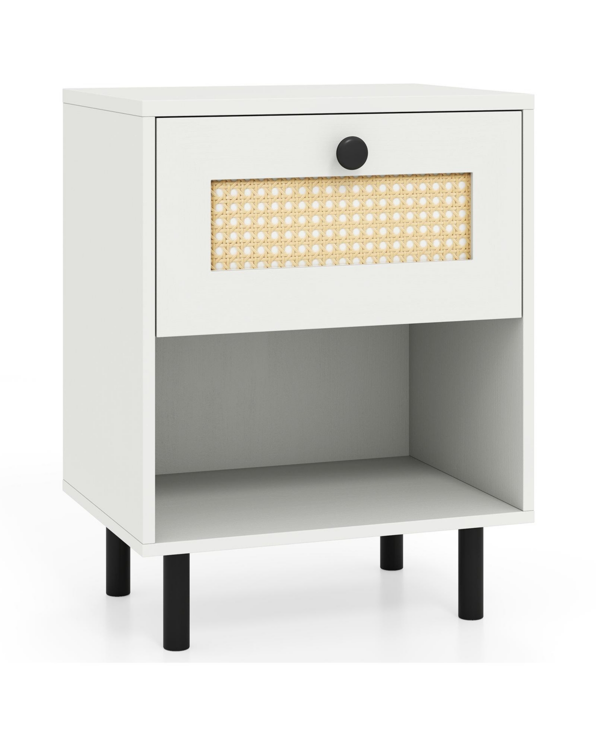 Click here for Slickblue Rattan End Table with Drawer and Open Sh... prices