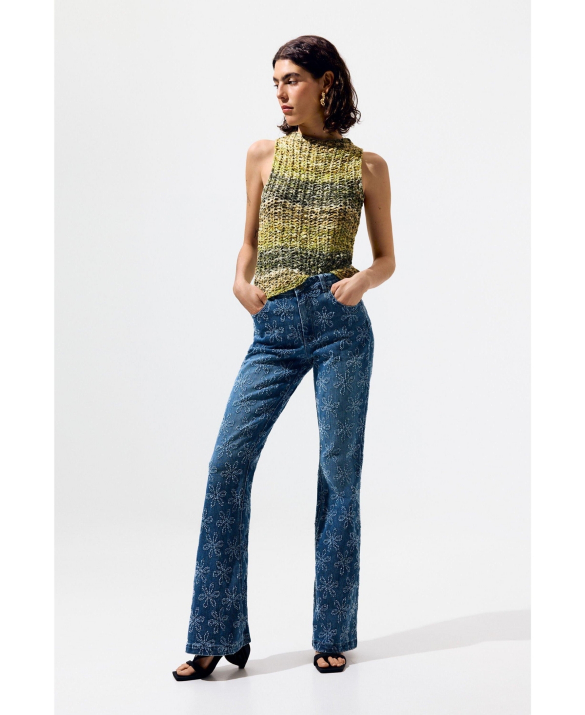 Click here for Desigual Womens crochet t-shirt - Green prices