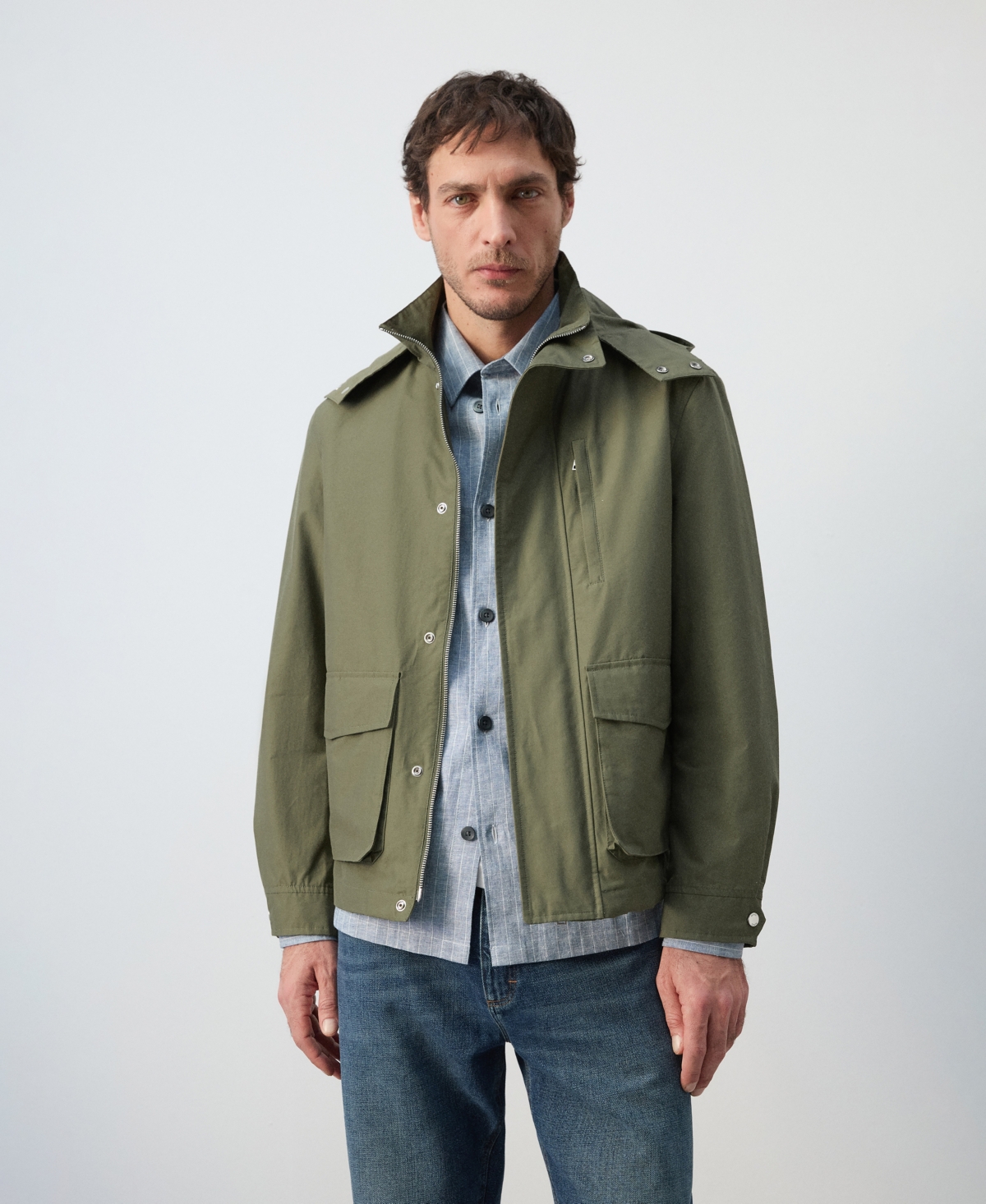 Click here for Mango Mens Detachable Hood Water-Repellent Bomber... prices