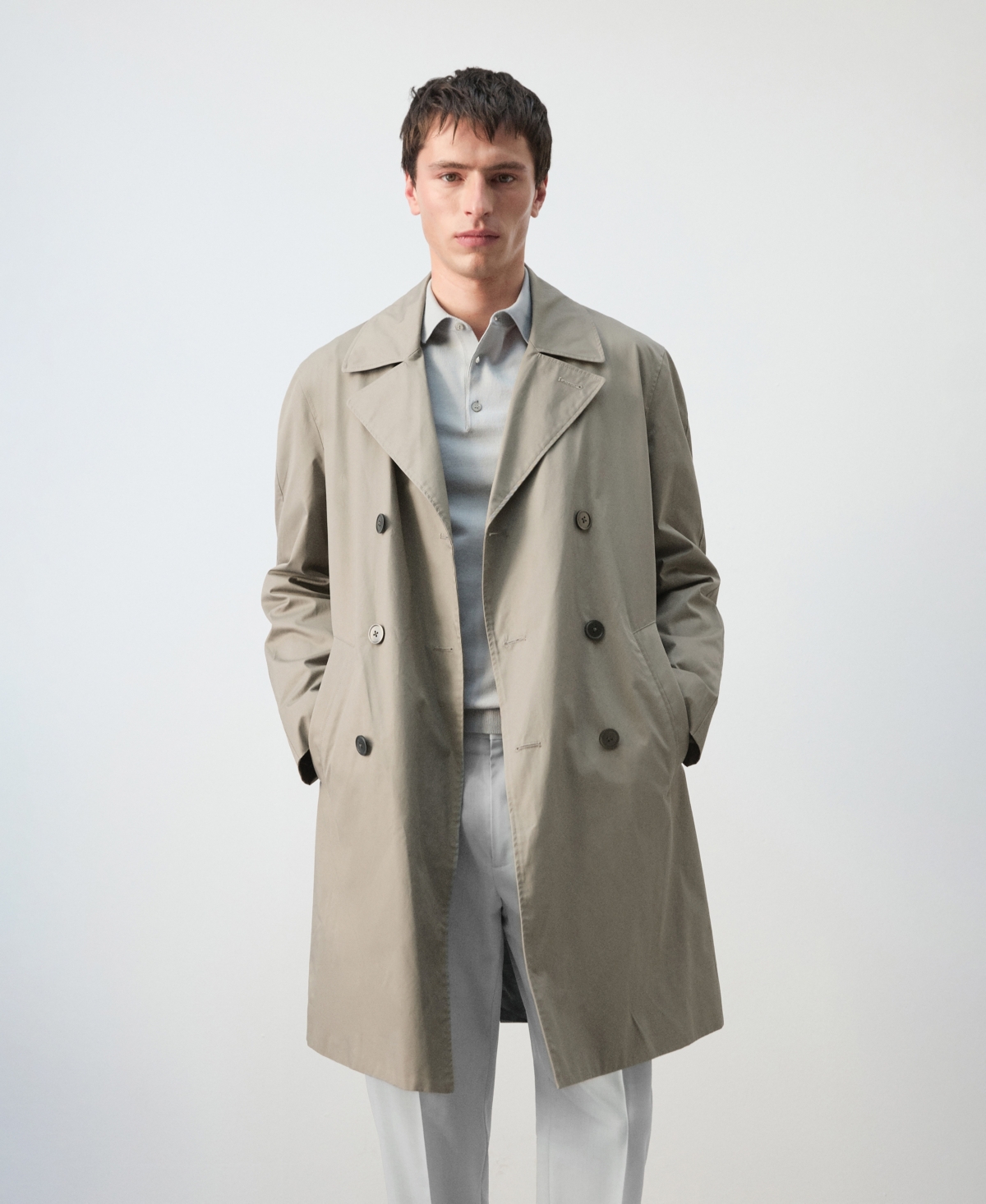 Click here for Mango Mens Regular-Fit Trench Coat - Medium Brown prices