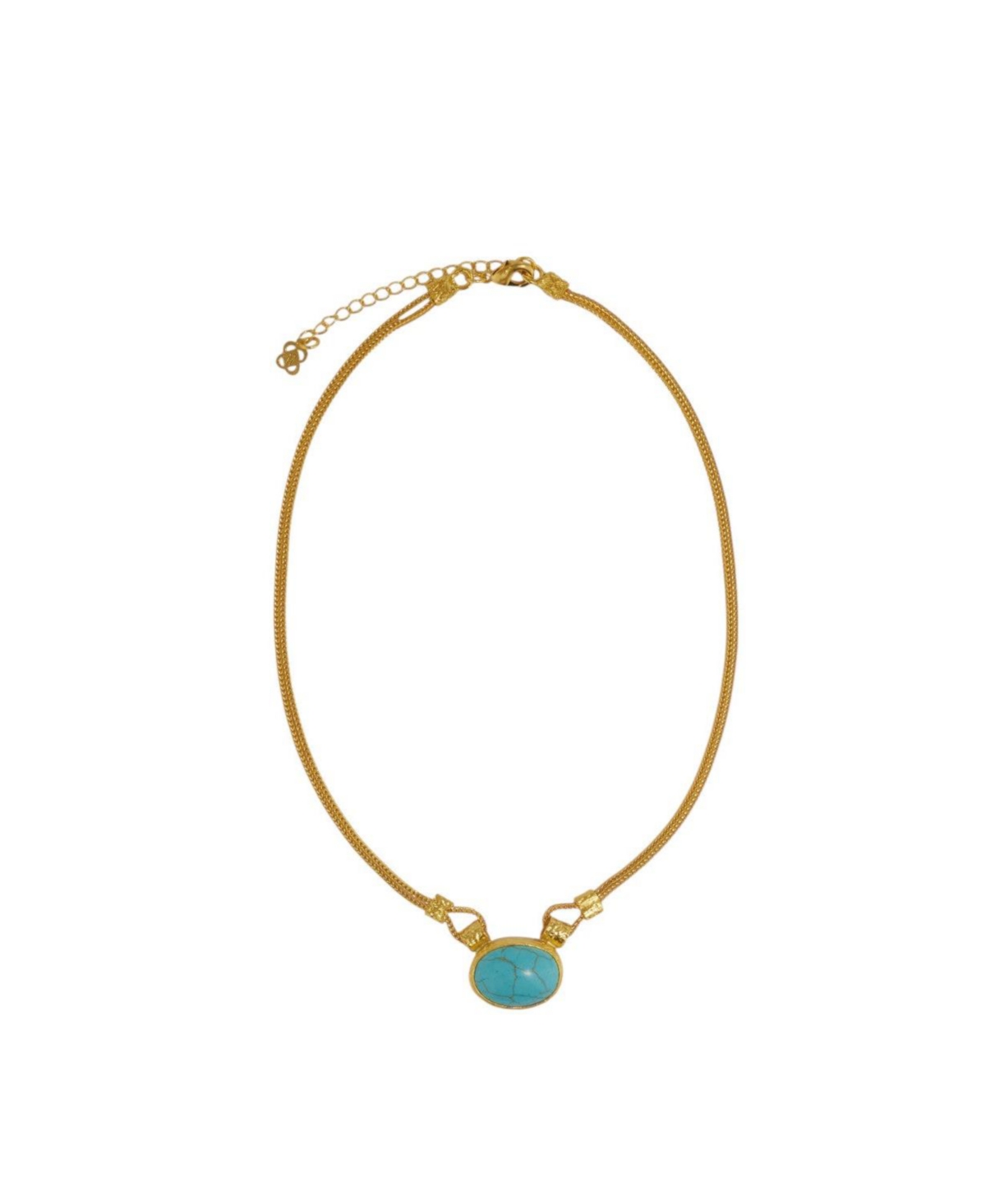Click here for Ottoman Hands Daphne Turquoise Chain Necklace - Go... prices