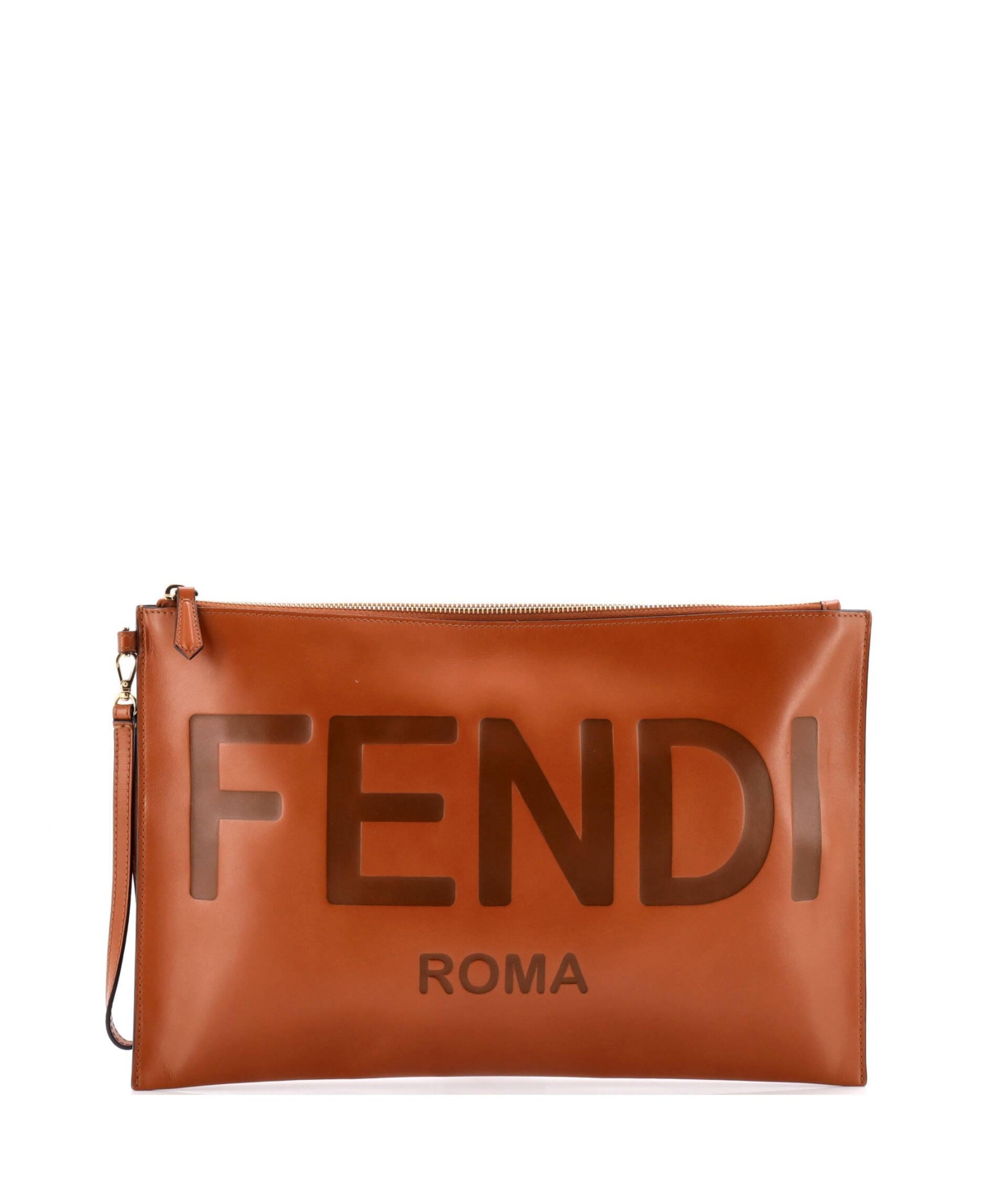 Click here for Pre-Owned Fendi Large Logo Flat Wristlet Pouch Emb... prices