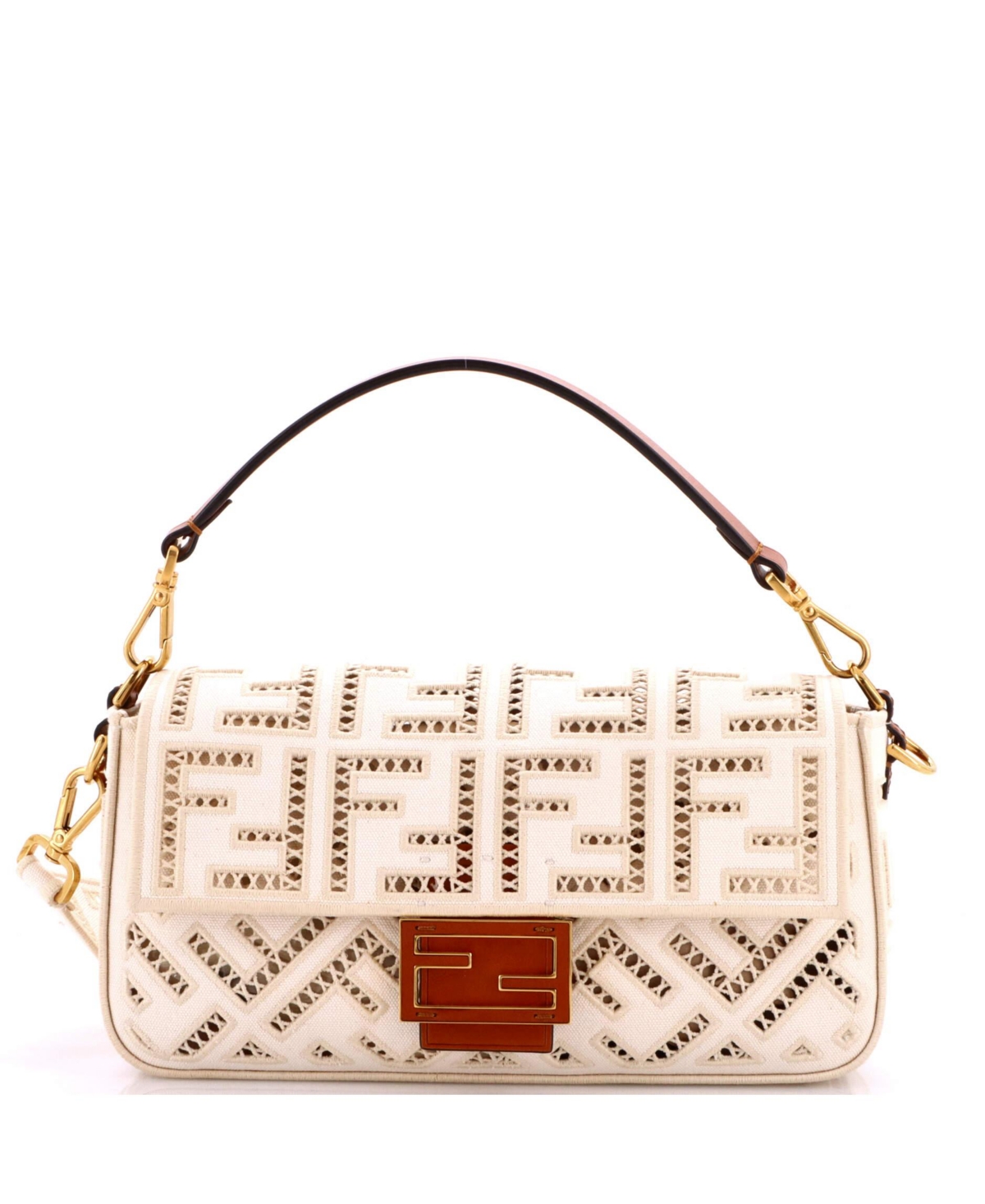 Click here for Pre-Owned Fendi Medium Baguette Nm Bag Ff Openwork... prices