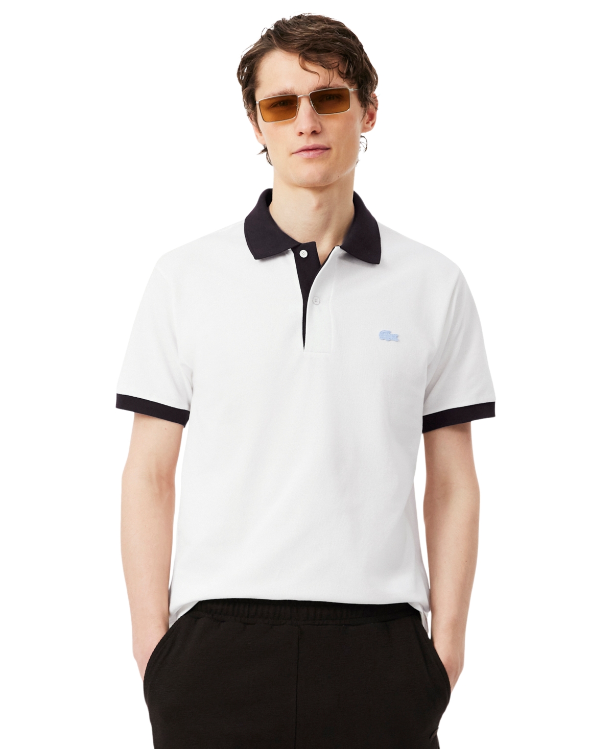 Click here for Lacoste Mens Cotton Classic-Fit Contrast Rib Polo... prices