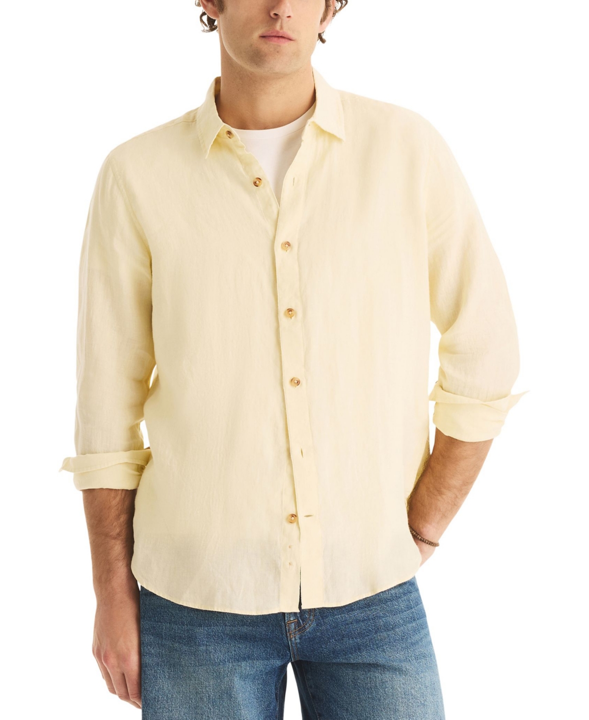 Click here for Nautica Mens Classic-Fit Long-Sleeve Button-Up Sol... prices