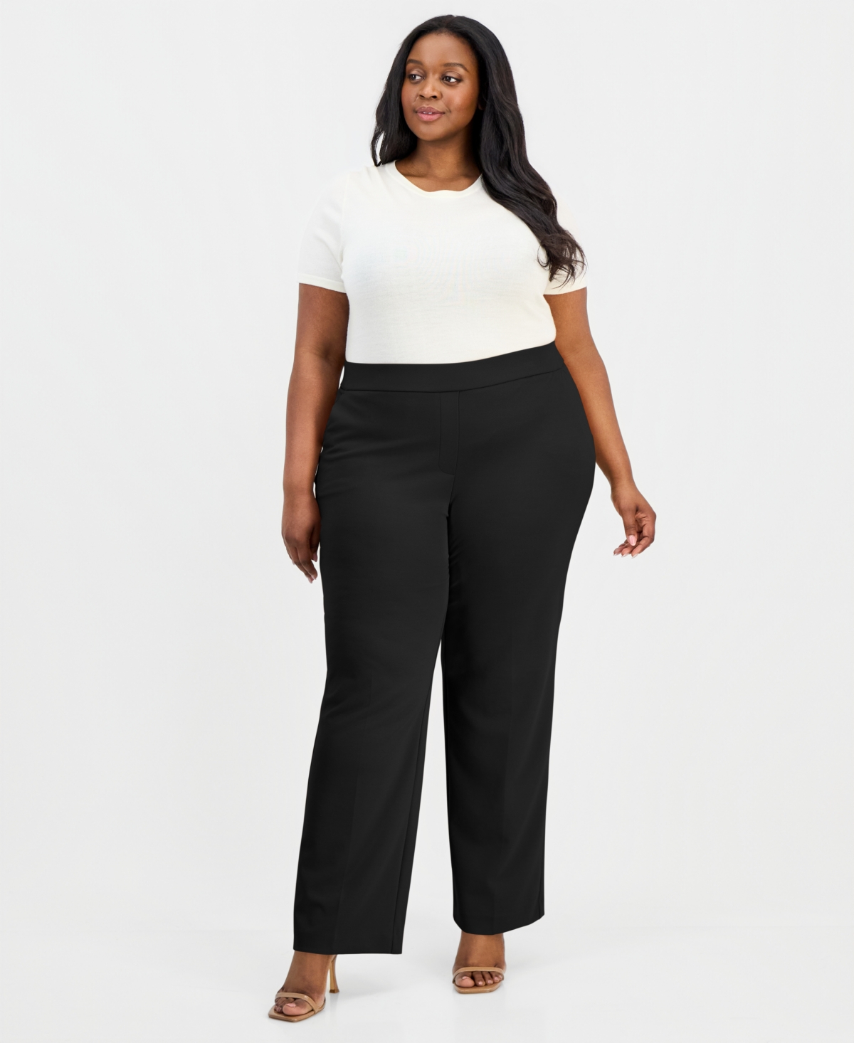 Click here for Anne Klein Essentials Plus Size Straight-Leg Pull-... prices
