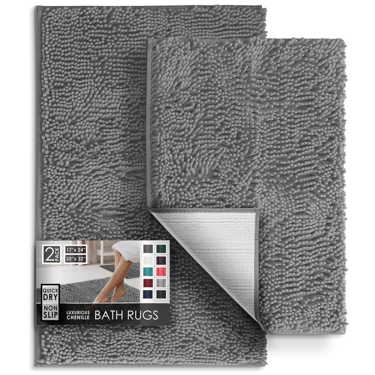 Click here for Chenille Bath Rug 2-Piece Set – Small & Med... prices