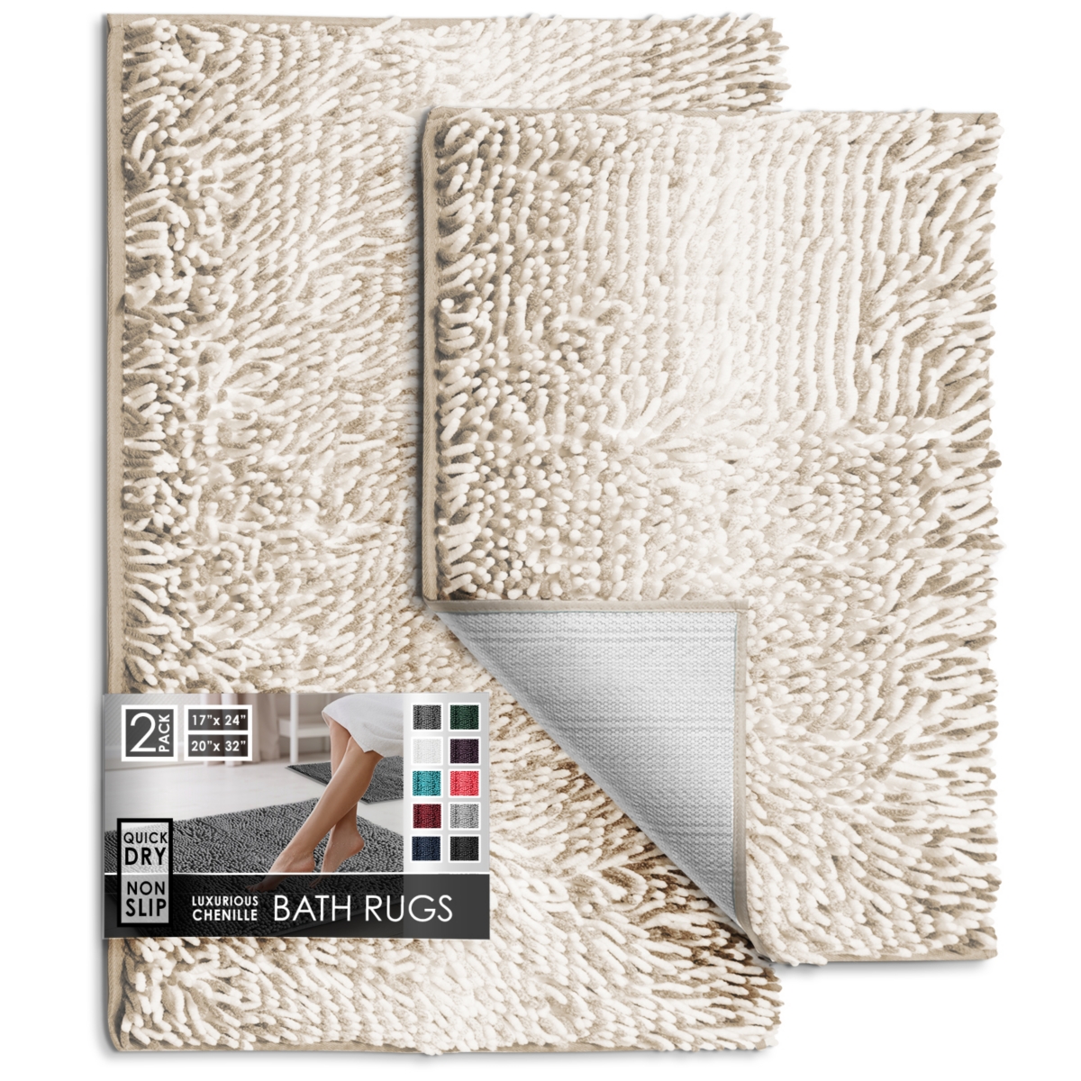 Click here for Chenille Bath Rug 2-Piece Set – Small & Med... prices