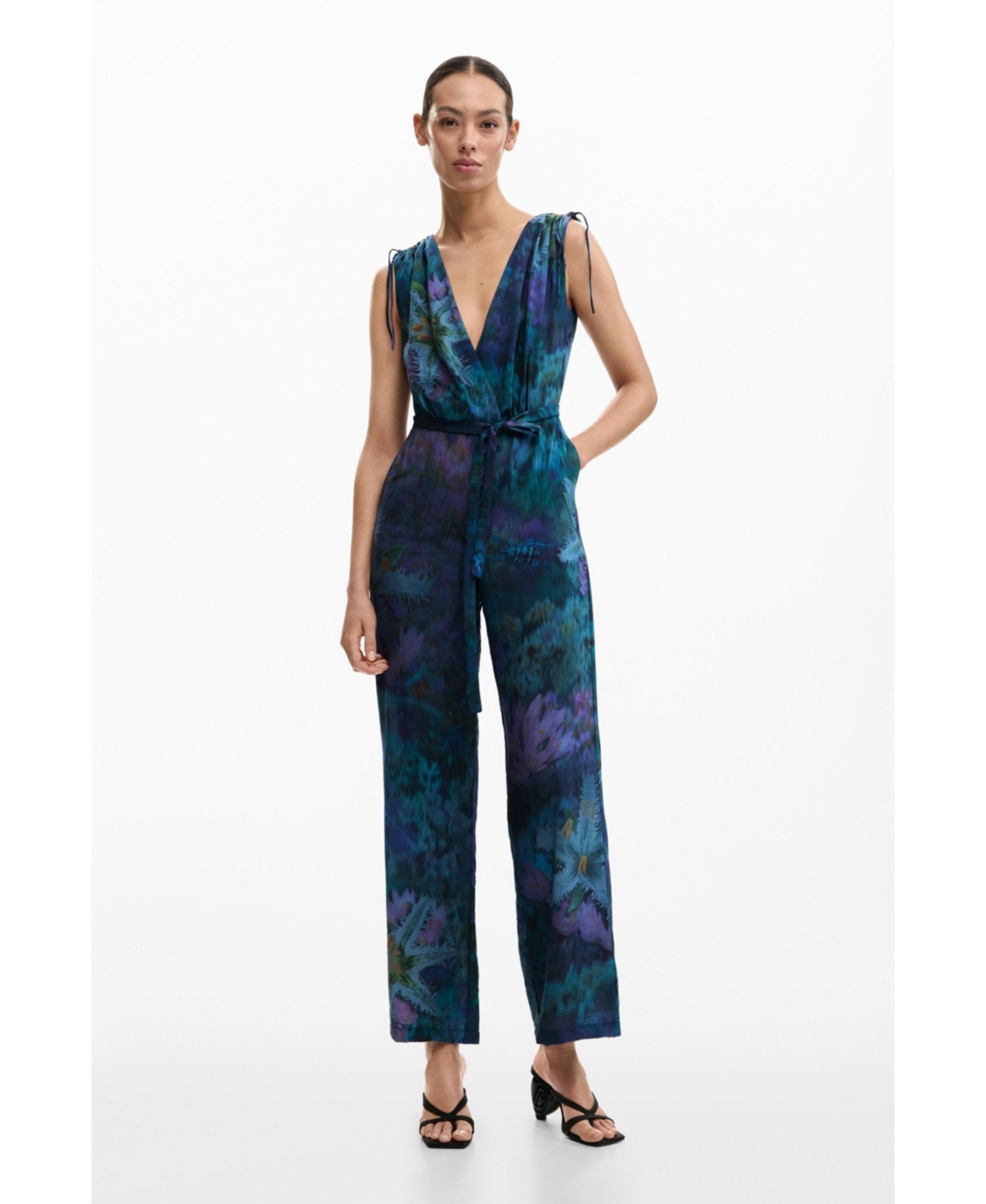 Click here for Desigual Womens Night Garden Jumpsuit - Dark blue prices