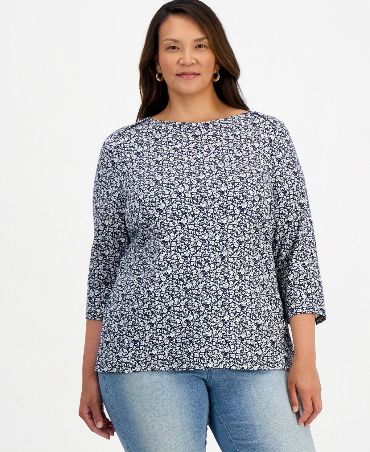 Click here for Style & Co Plus Size Pima Knit Nala Garden Floral... prices