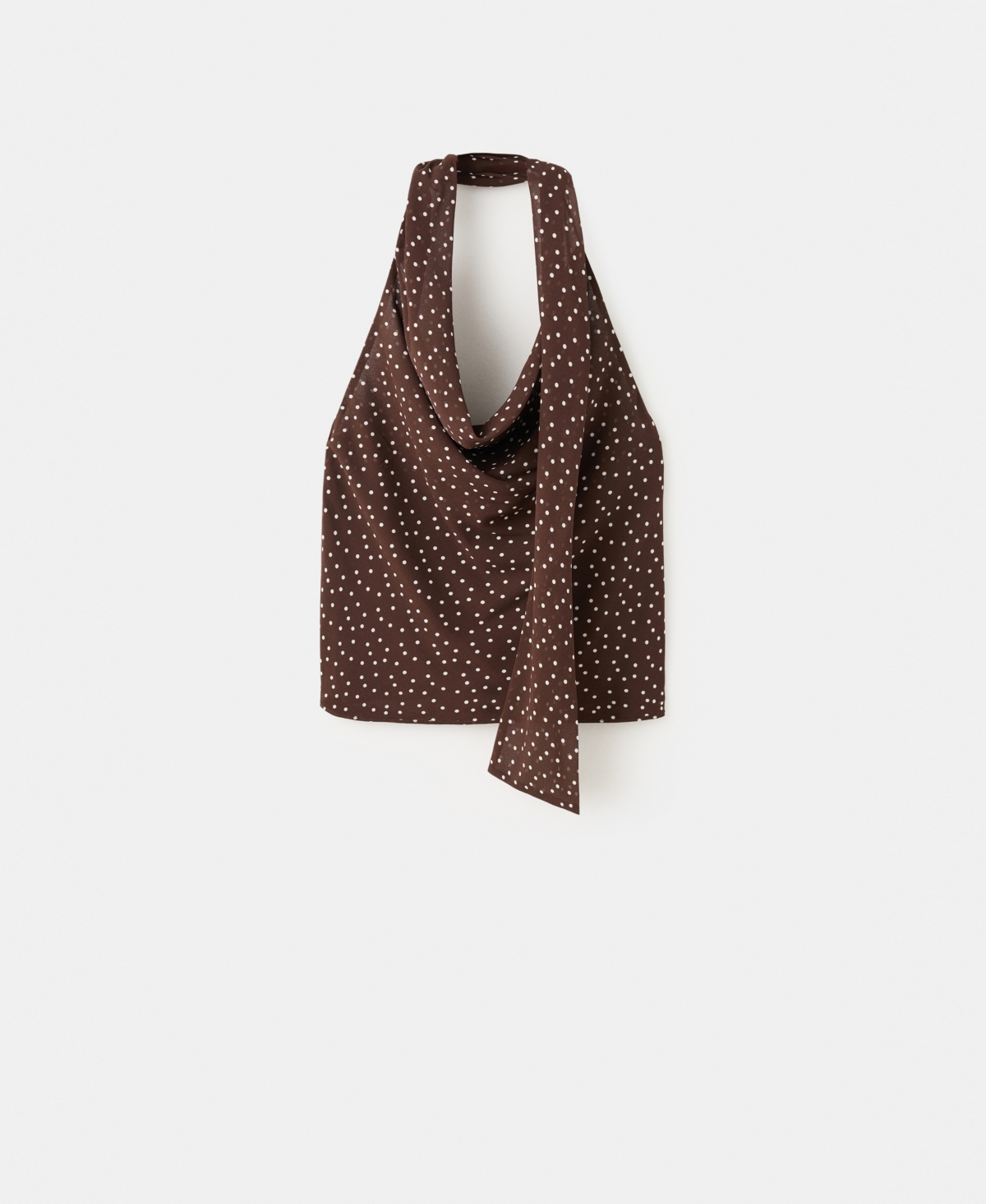 Click here for Mango Womens Draped-Neck Scarf Top - Brown prices