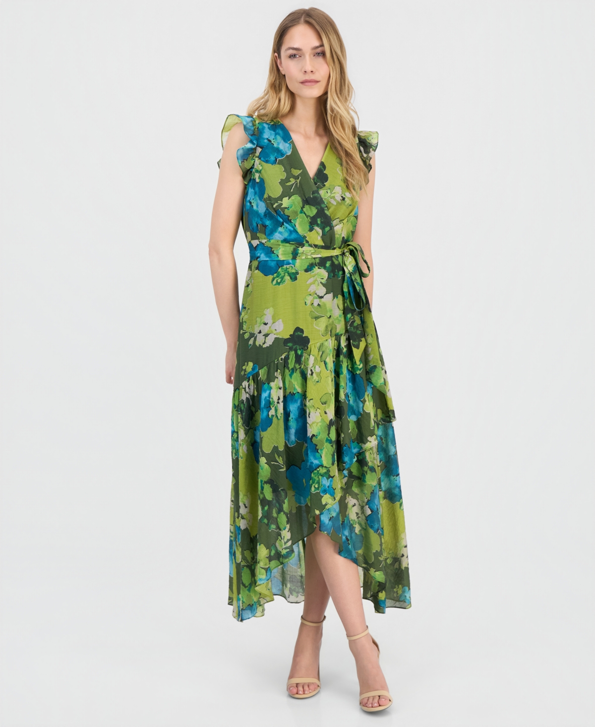 Click here for Anne Klein Womens Floral-Print Chiffon Tie-Waist M... prices