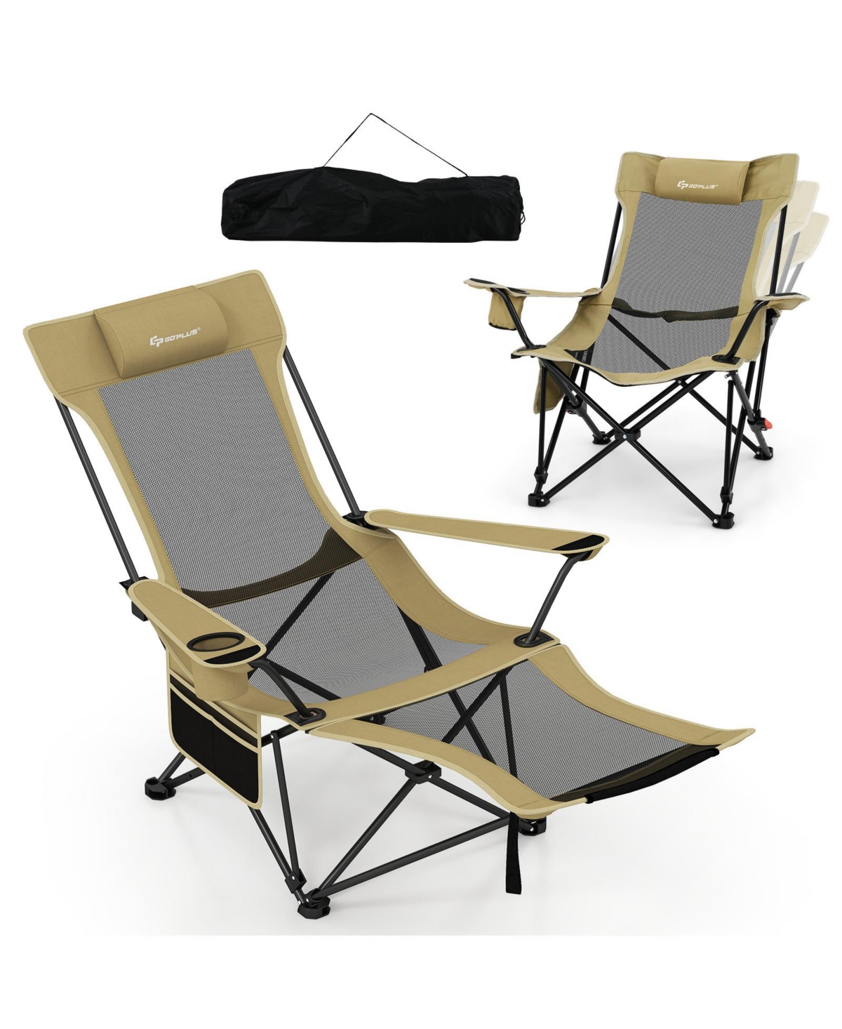 Click here for Gymax Camping Lounge Chair w/Detachable Footrest a... prices