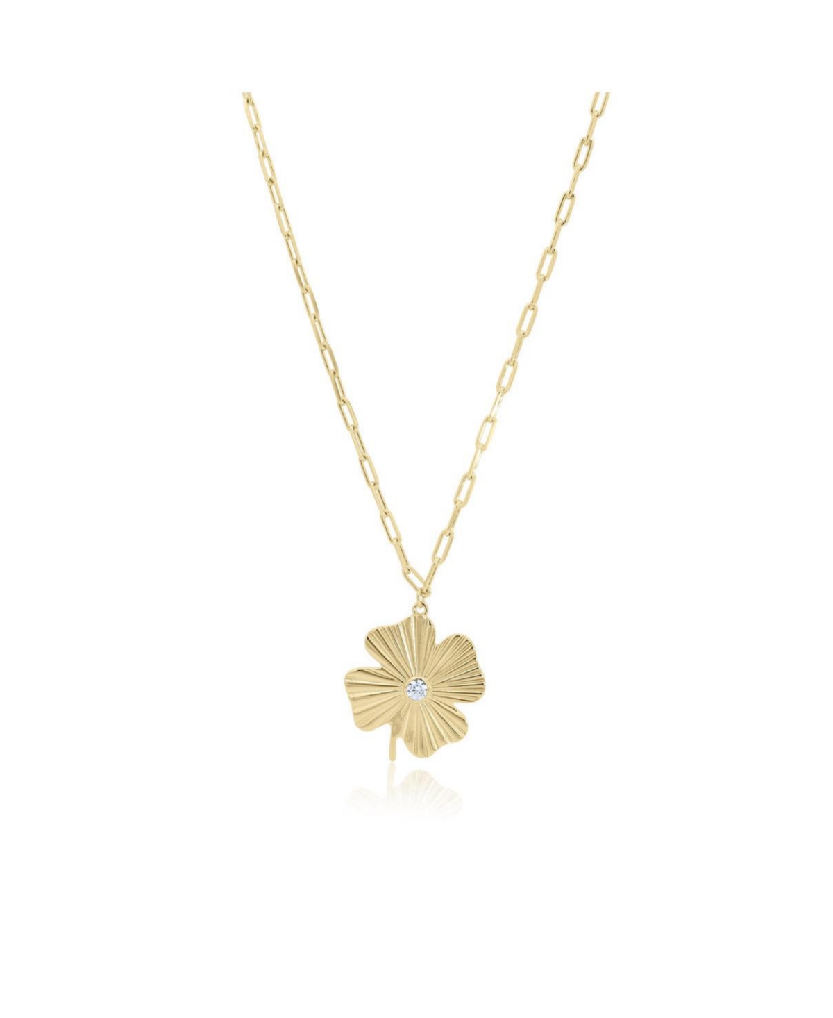Click here for The Lovery Fluted Lucky Clover Paperclip Necklace... prices