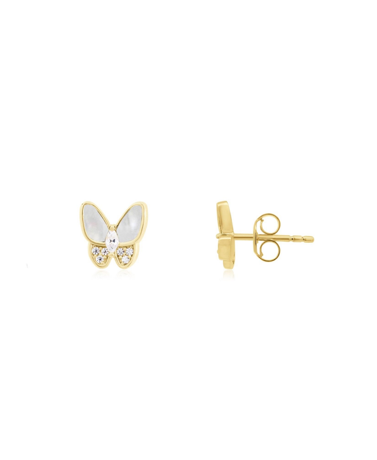 Click here for The Lovery Mother of Pearl Cz Butterfly Stud Earri... prices
