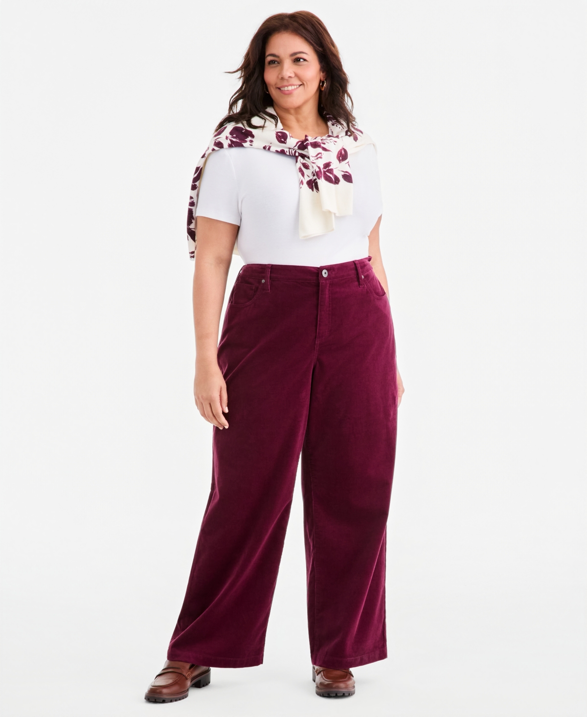 Click here for Style & Co Plus Size High-Rise Wide-Leg Corduroy P... prices