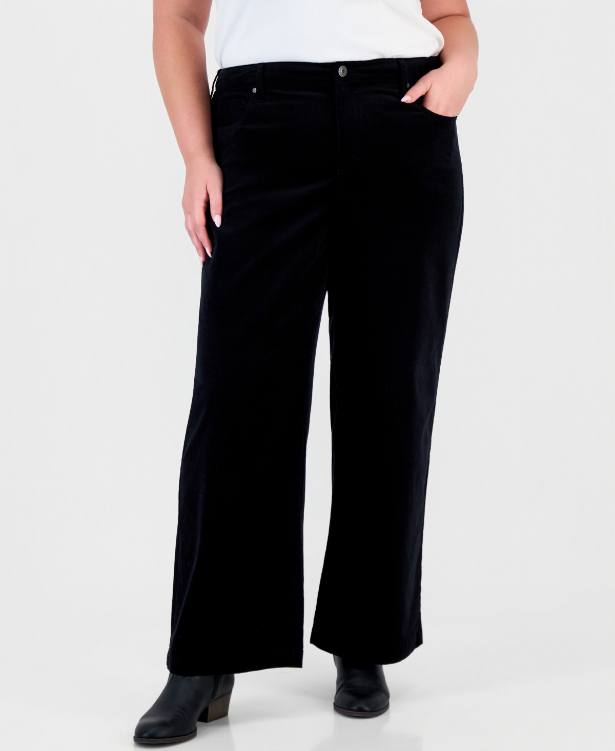 Click here for Style & Co Plus Size High-Rise Wide-Leg Corduroy P... prices