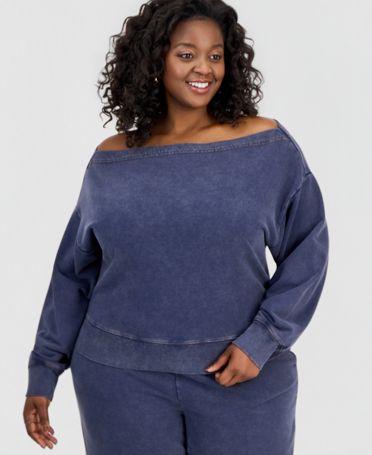 Click here for And Now This Trendy Plus Size French Terry Off-The... prices