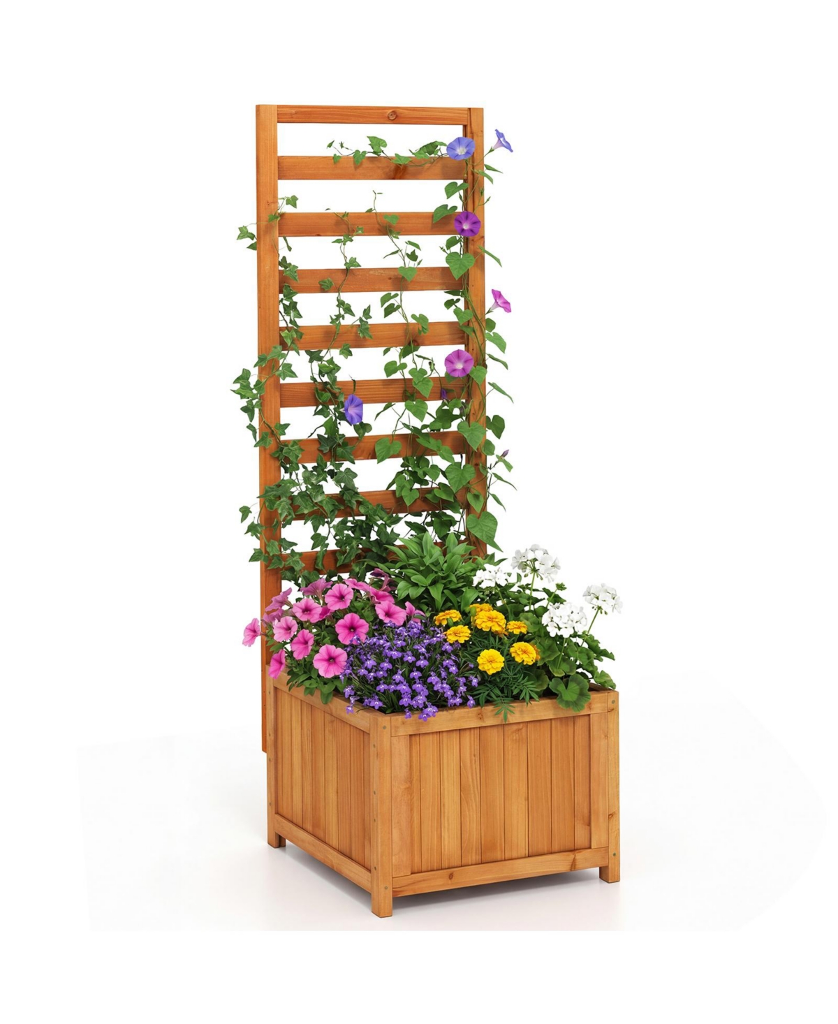 Click here for Sugift 48 Inch Wood Raised Garden Bed with Trellis... prices
