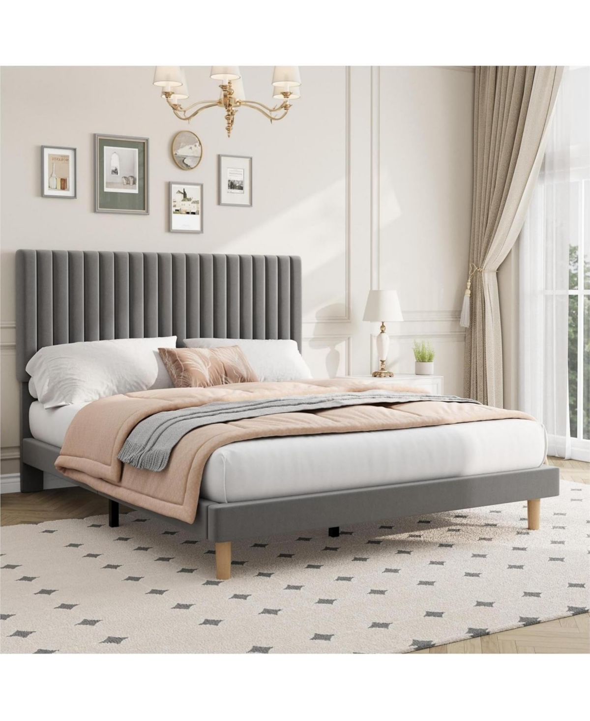Click here for gaomon Bed Frame  Adjustable Height Headboard  Vel... prices