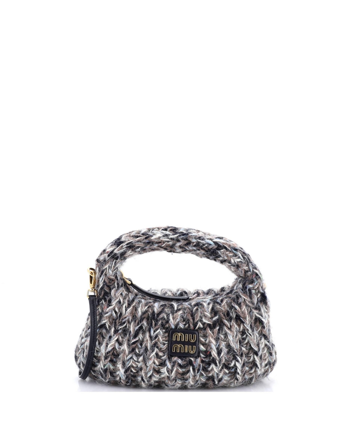 Click here for Pre-Owned Miu Miu Mini Wander Hobo Knit Wool - Blu... prices
