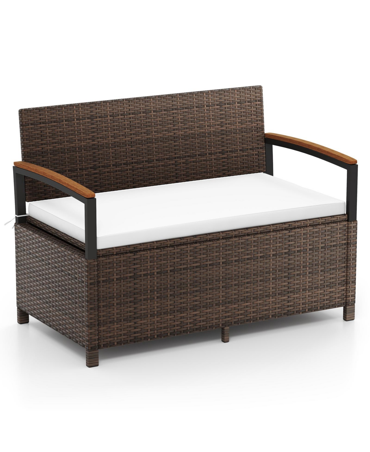 Click here for Gymax Outdoor Storage BenchCushion Backrest and Ac... prices