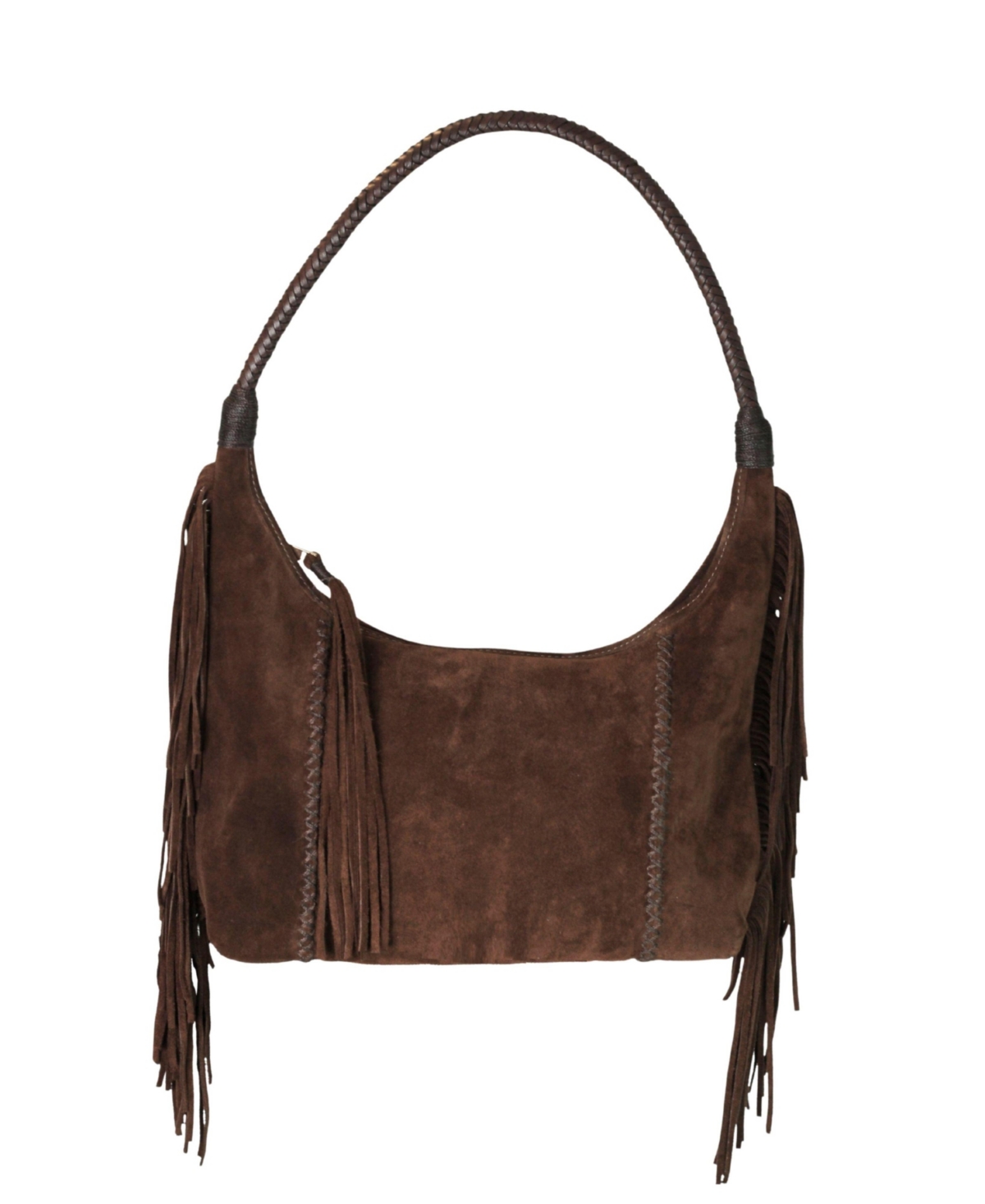 Click here for Carlos Falchi Fringe Suede Hobo Bag - Cocoa prices