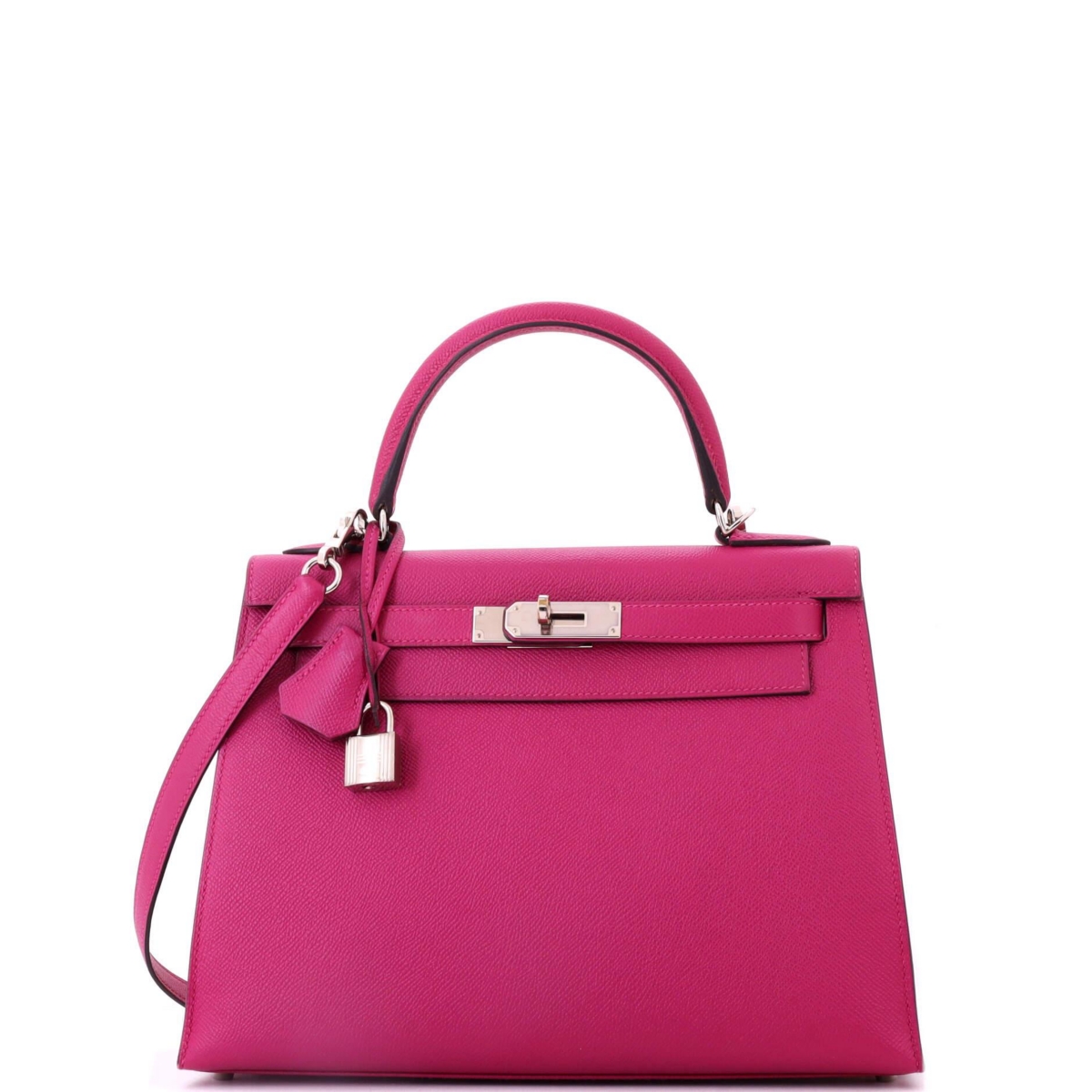 Click here for Pre-Owned HERMES Kelly 28 Handbag Pink Epsom with... prices