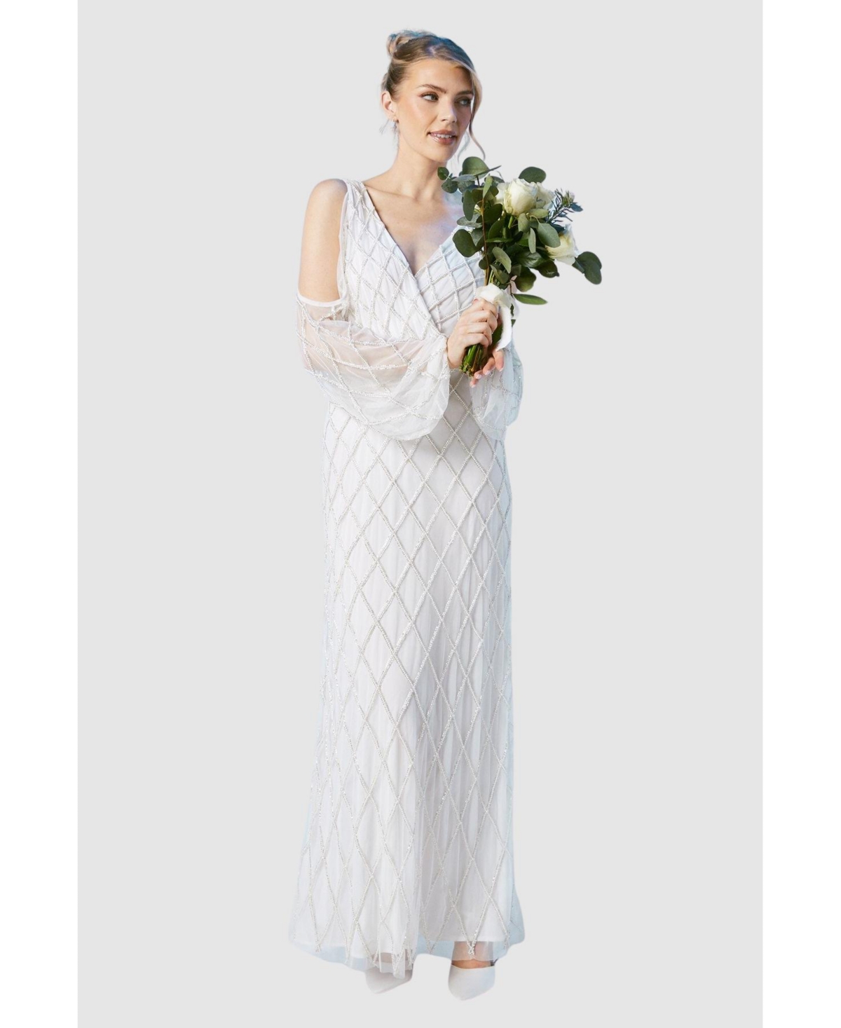 Click here for Coast Womens Cold Shoulder Wedding Dress - Ivory prices