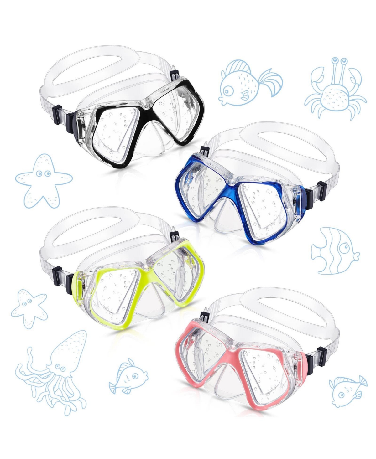 Click here for Gnuadz 4pc Adult Diving Mask Tempered Glass Snorke... prices