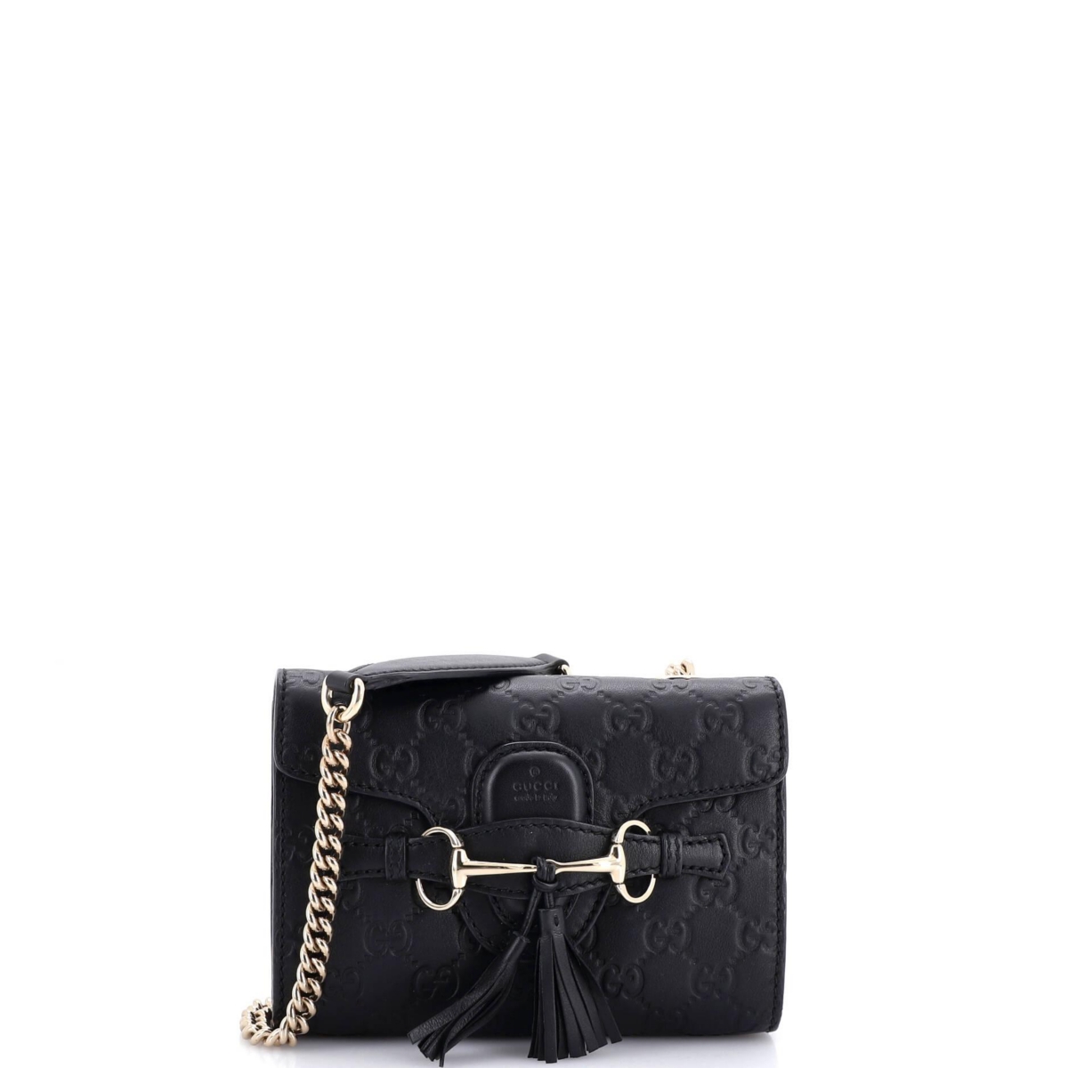 Click here for Pre-Owned Gucci Mini Emily Chain Flap Bag Guccissi... prices