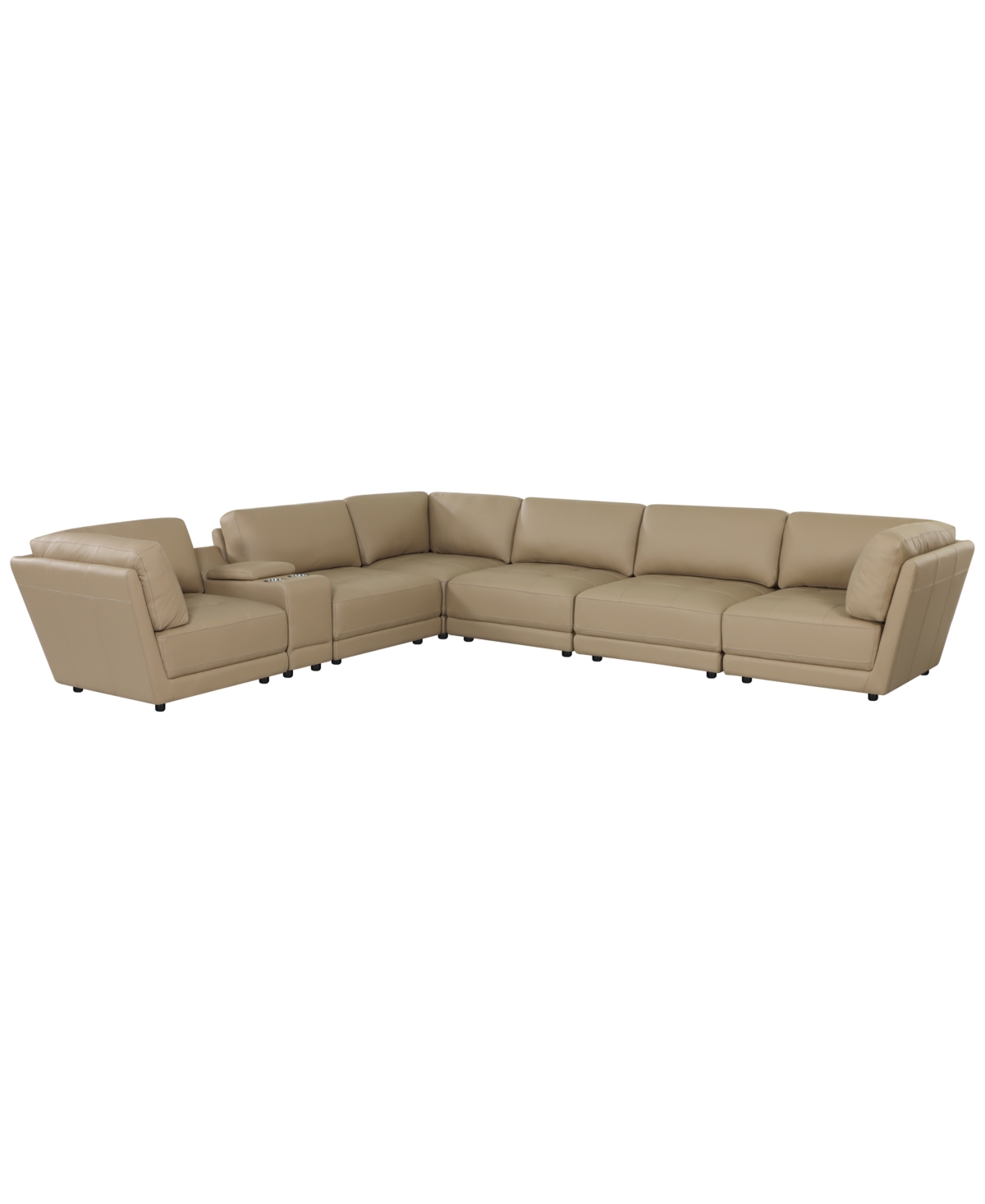 Click here for Versa 7-Pc. L-Shape Leather Sectional with Console... prices