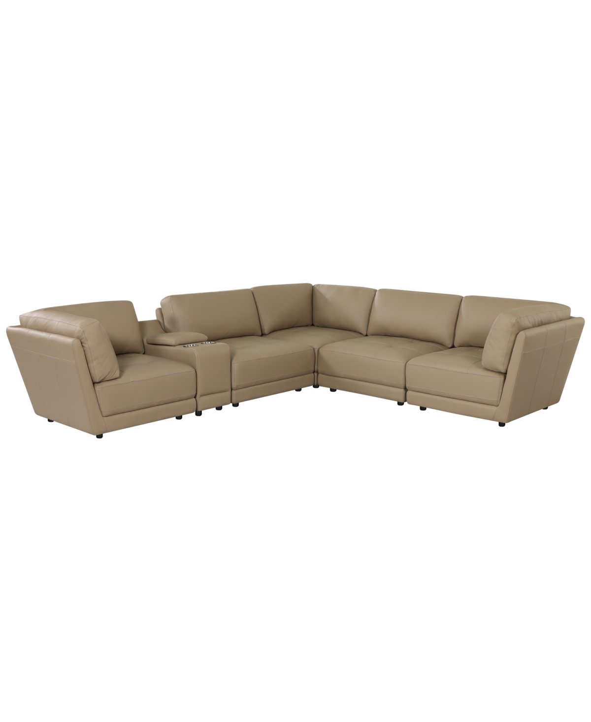 Click here for Versa 6-Pc. L-Shape Leather Sectional with Console... prices