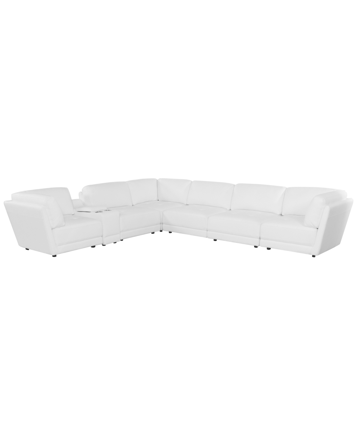 Click here for Versa 7-Pc. L-Shape Leather Sectional with Console... prices