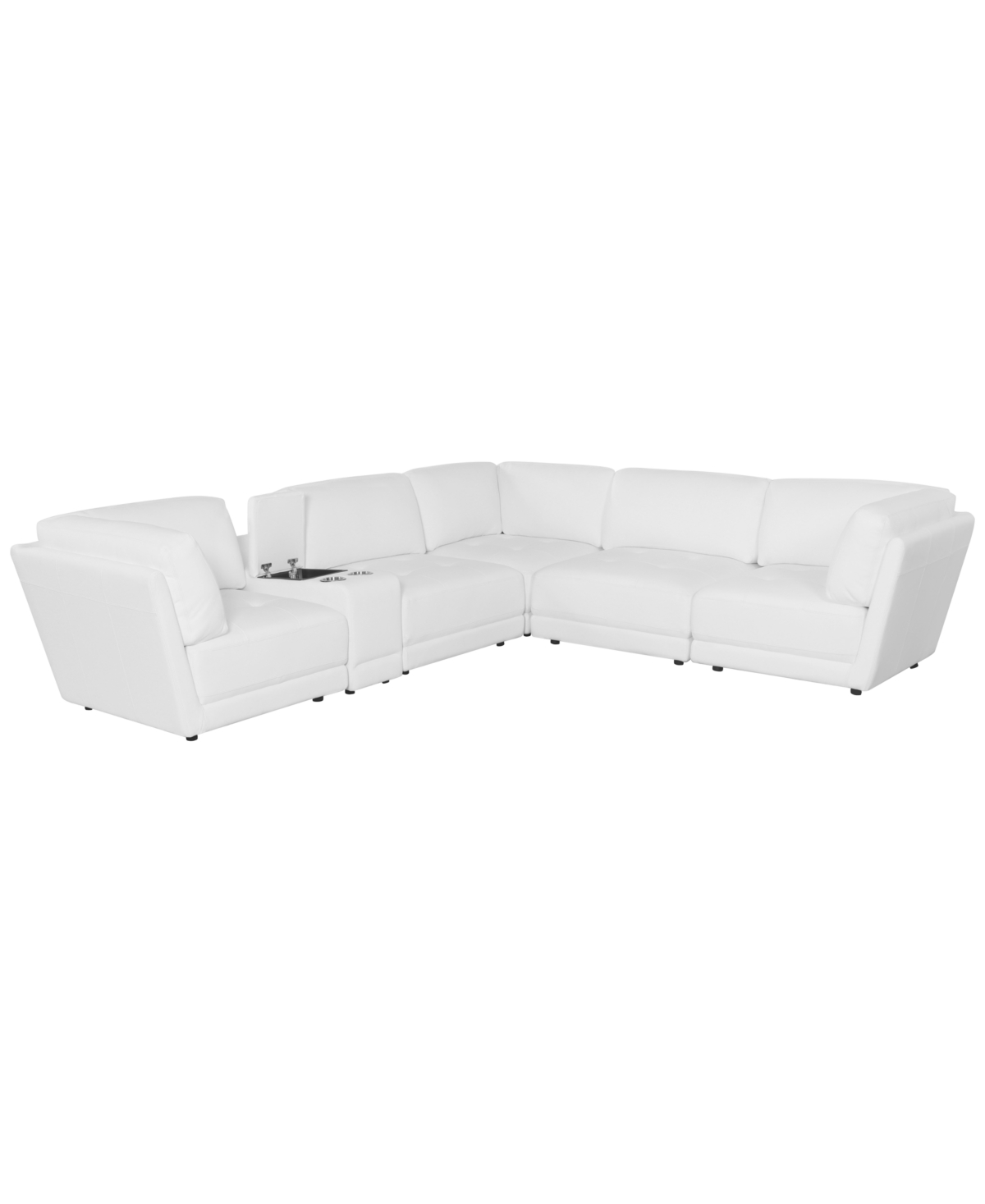 Click here for Versa 6-Pc. L-Shape Leather Sectional with Console... prices