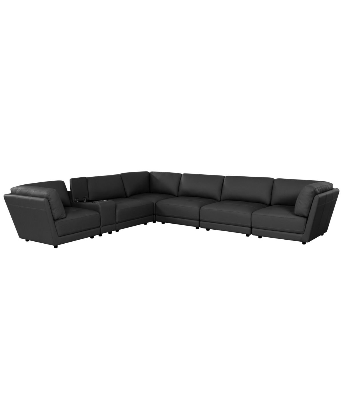 Click here for Versa 7-Pc. L-Shape Leather Sectional with Console... prices