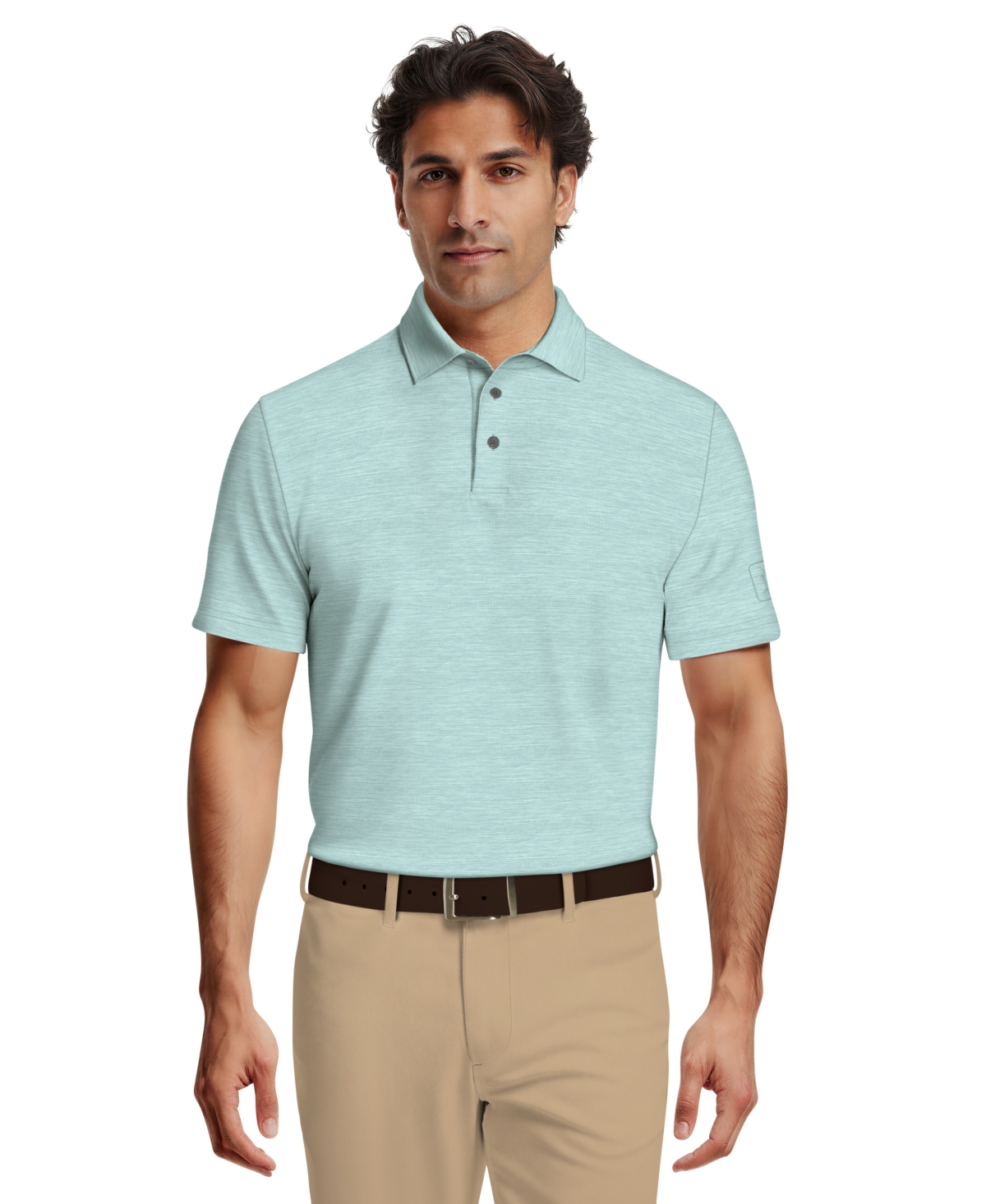 Click here for Pga Tour Mens Short-Sleeve Airflux Heather Golf Po... prices