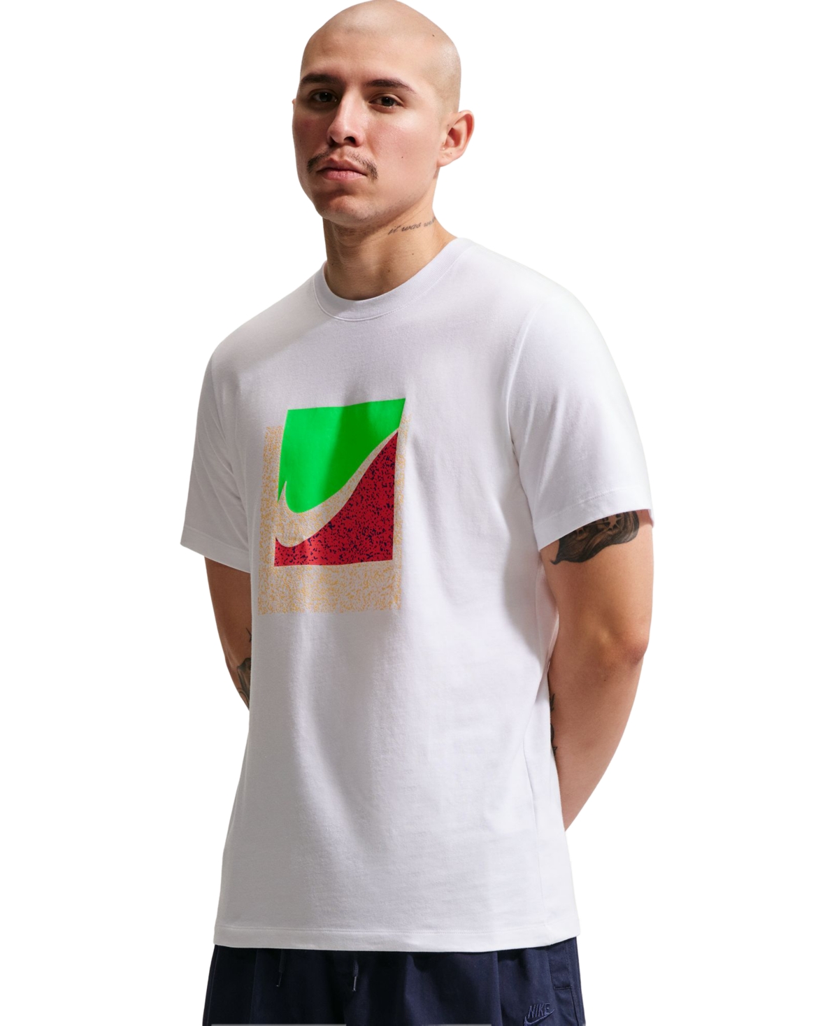 Click here for Nike Mens Swoosh Box Graphic T-Shirt - White prices
