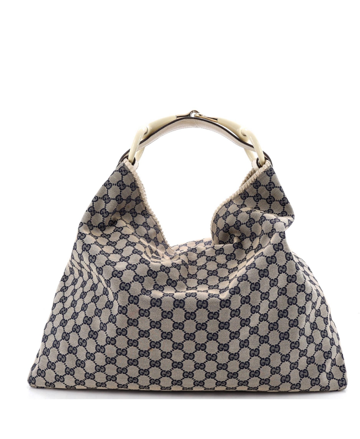 Click here for Pre-Owned Gucci Large Horsebit Hobo Gg Canvas - Br... prices
