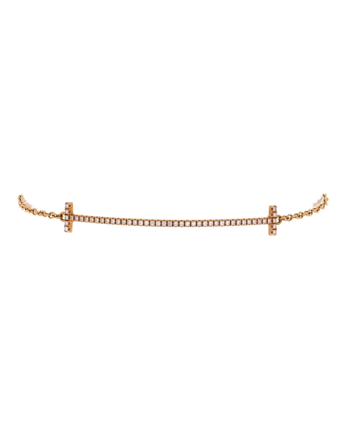 Click here for Pre-Owned Tiffany & Co T Smile Chain Bracelet - 18... prices