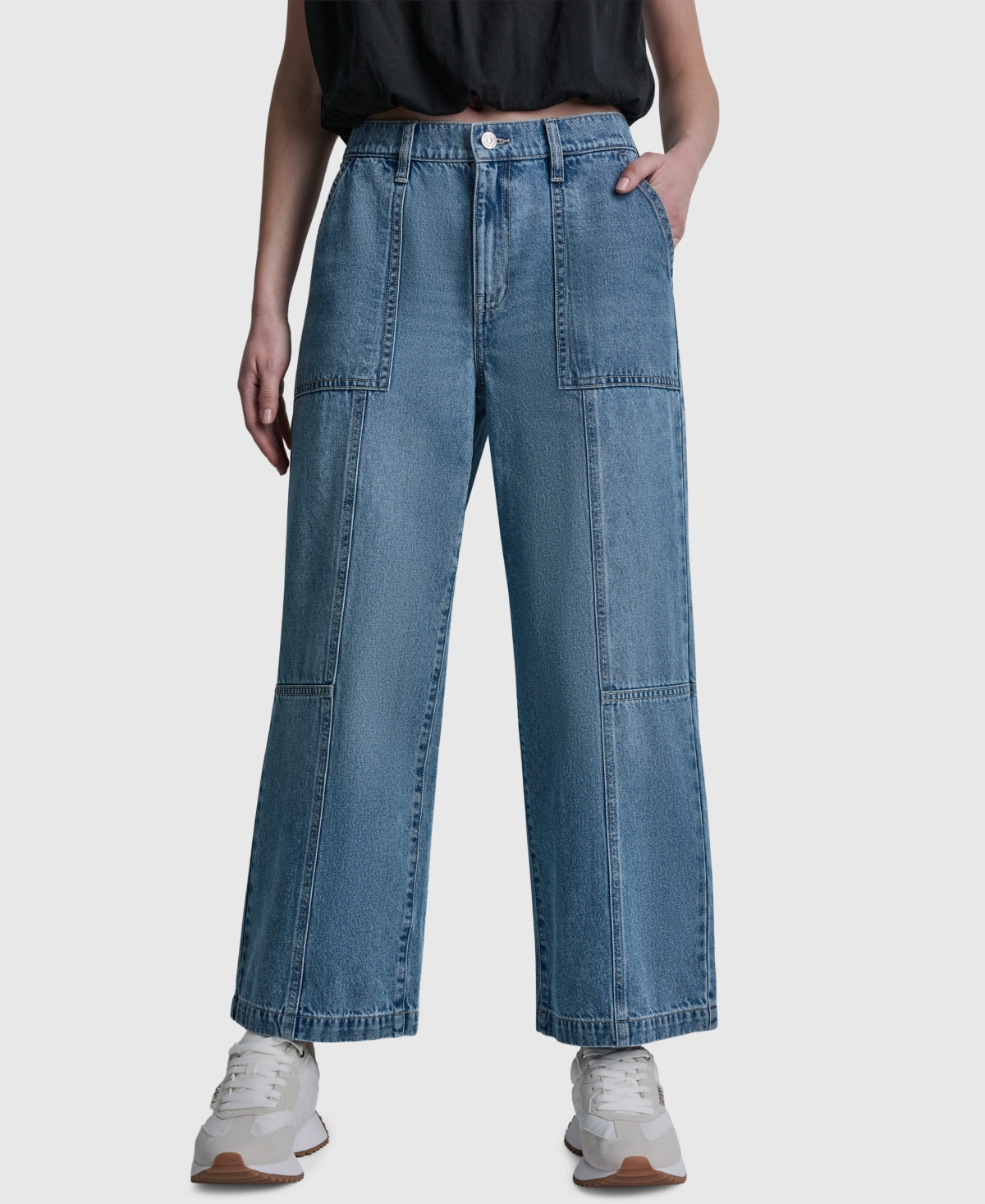 Click here for Dkny Jeans High-Rise Ankle Wide-Leg Cotton Jeans -... prices