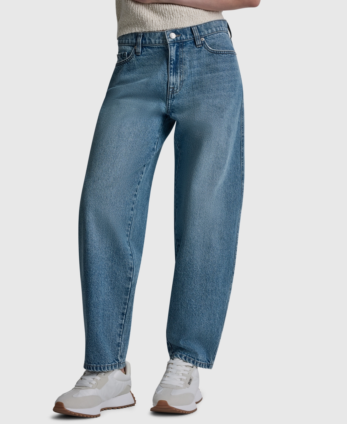 Click here for Dkny Jeans Womens Mid-Rise Barrel-Leg Cotton Jeans... prices