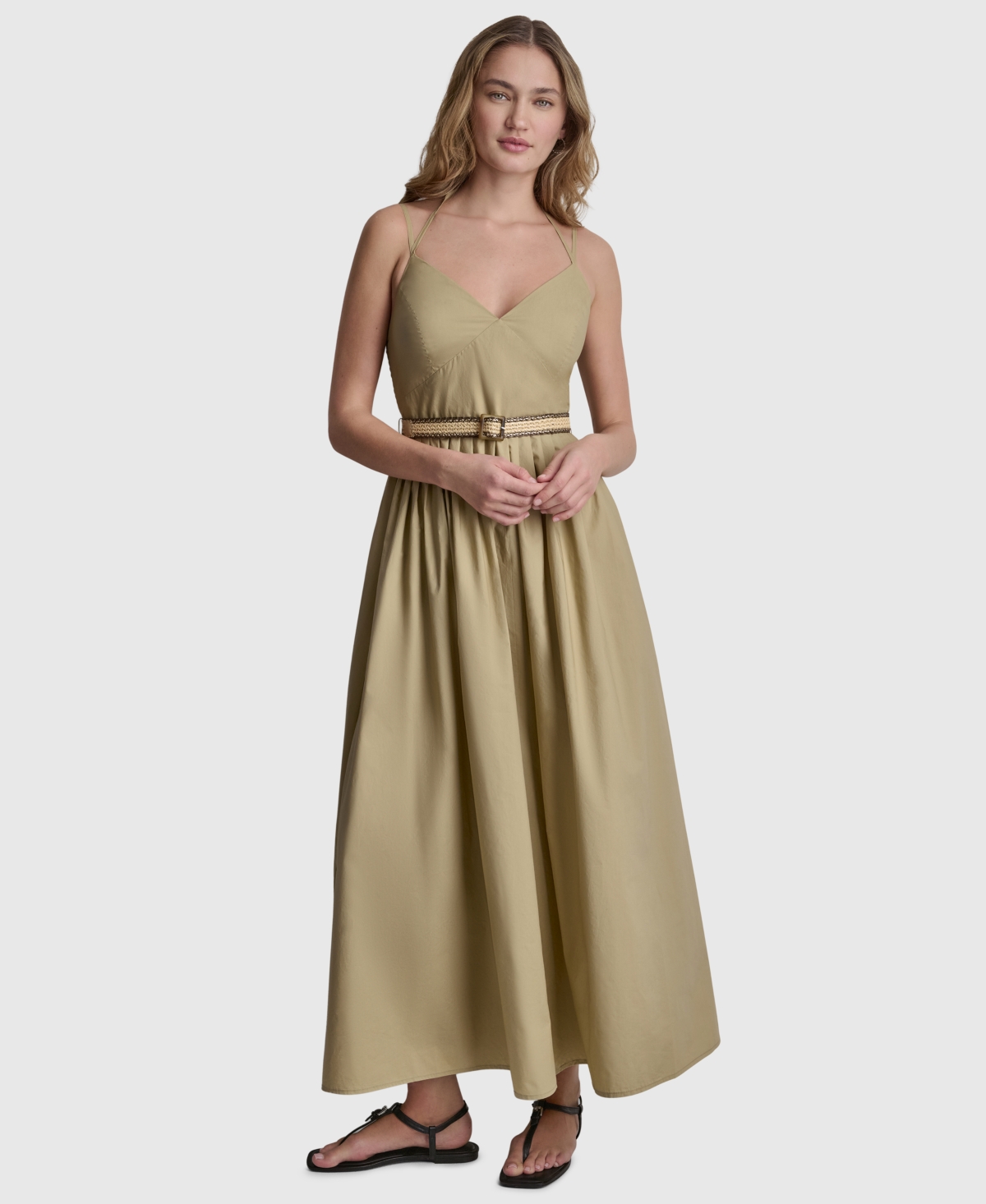 Click here for Dkny Jeans Womens Strappy V-Neck Belted Maxi Tank... prices