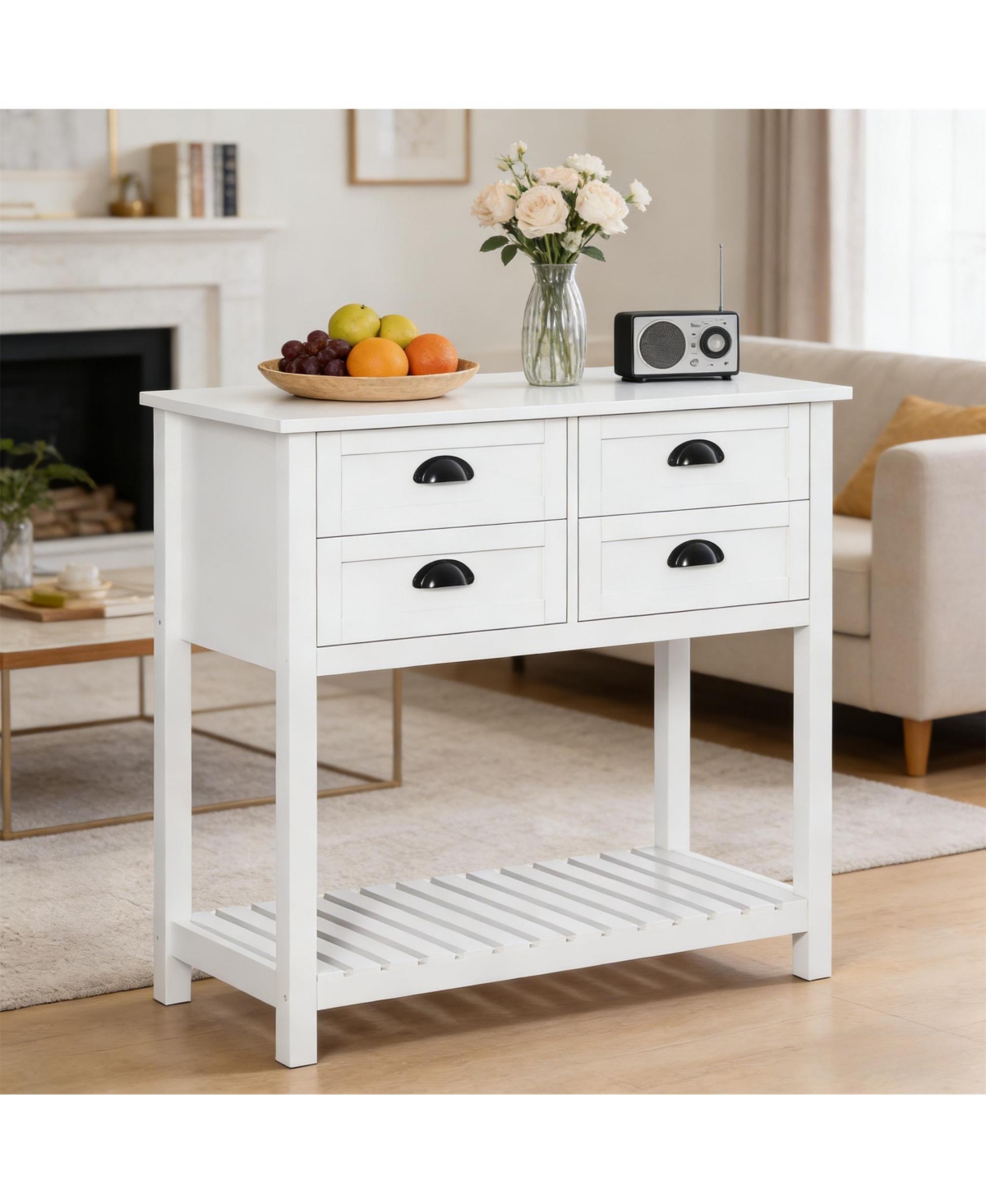 Click here for Clihome 31.5 H Storage Cabinet with 4 Drawers  Whi... prices